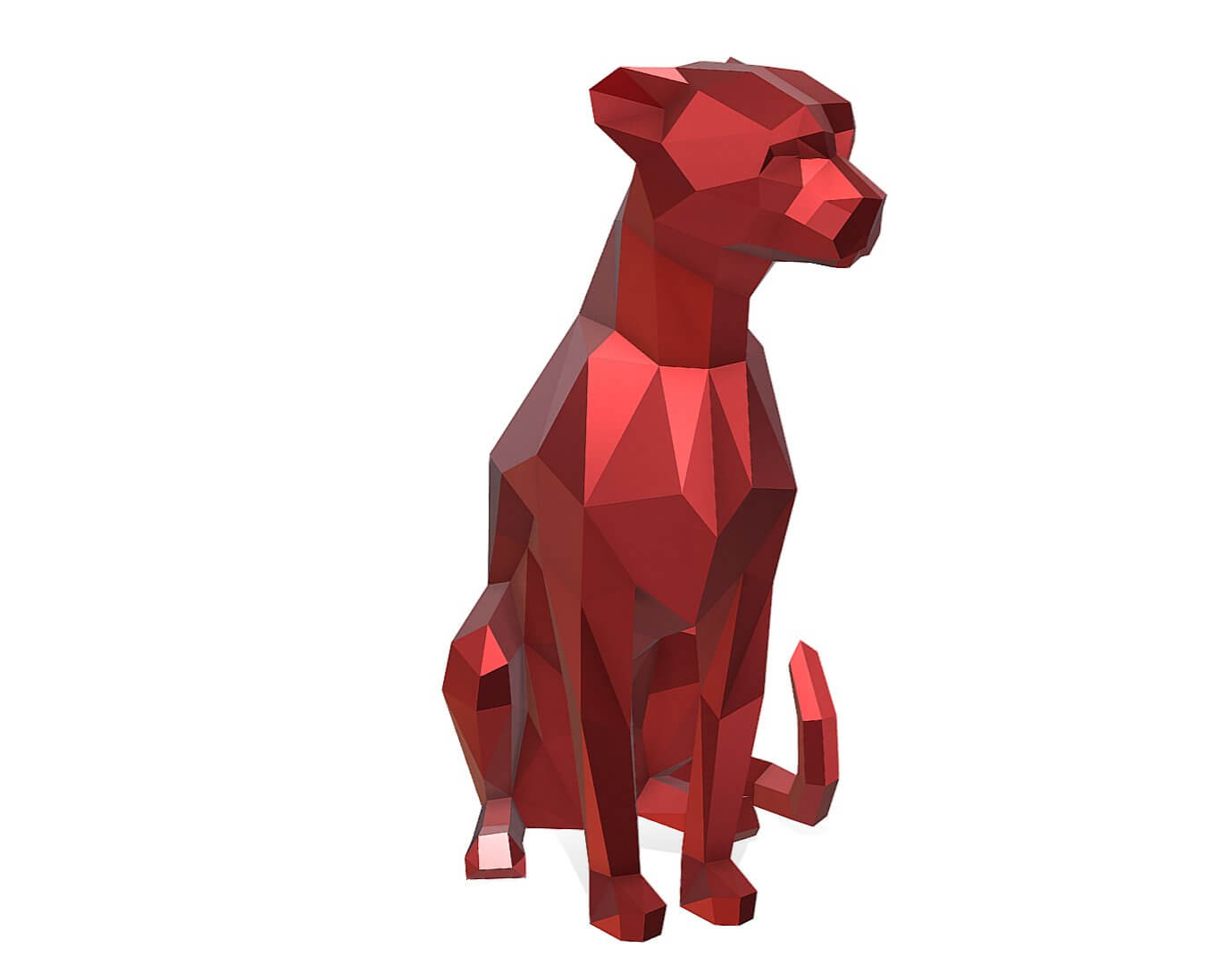 Low Poly Cheetah Figurine - 3D Model by lowpoly_print