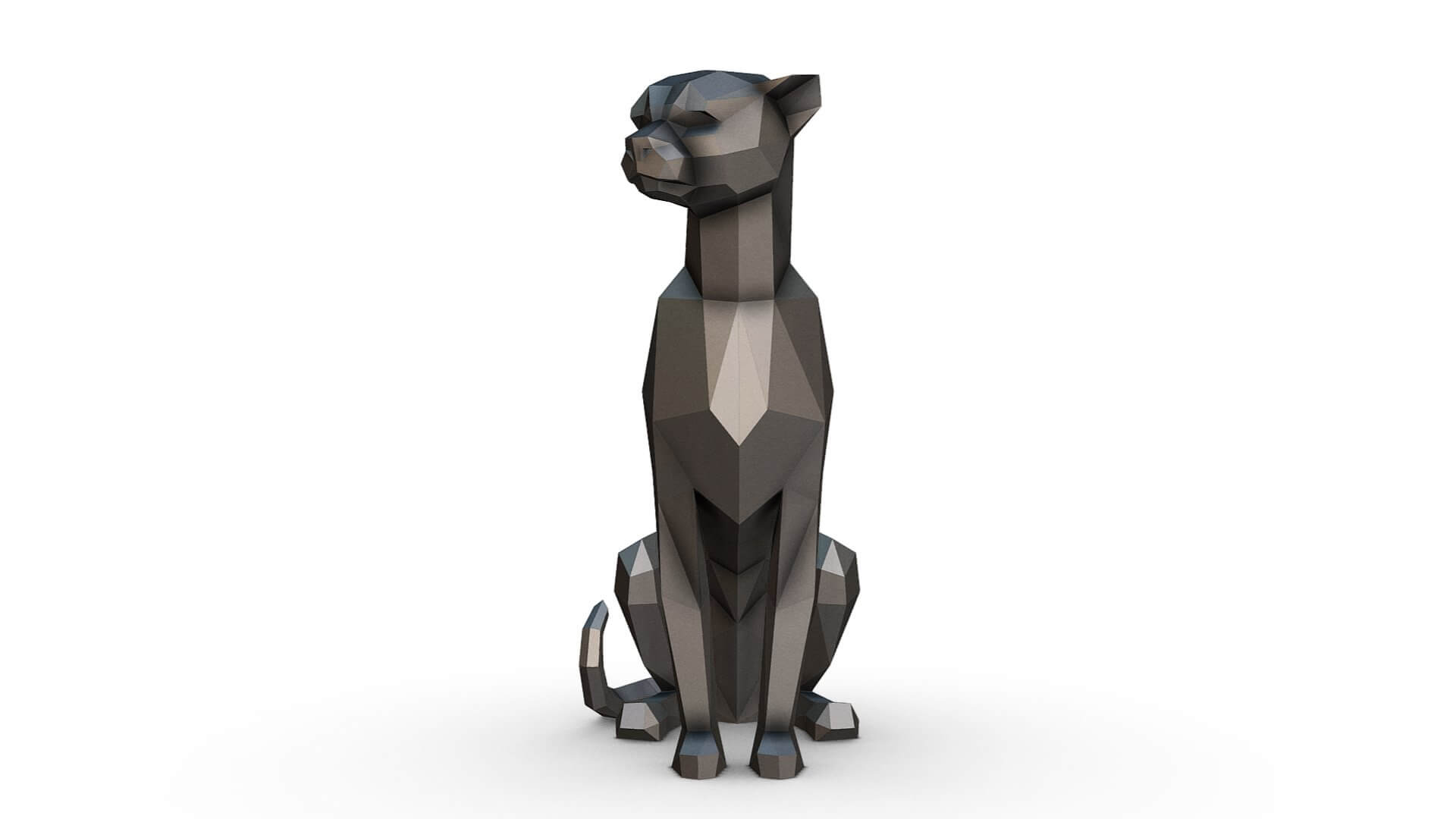 Low Poly Cheetah - 3D Model by lowpoly_print