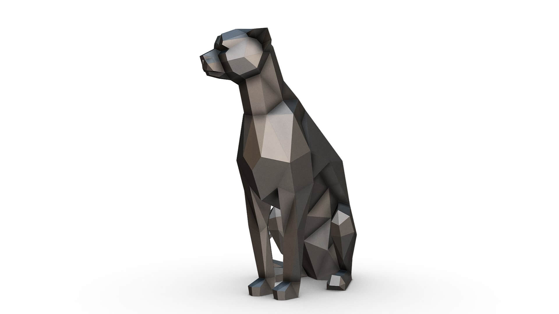 Low Poly Cheetah - 3D Model by lowpoly_print