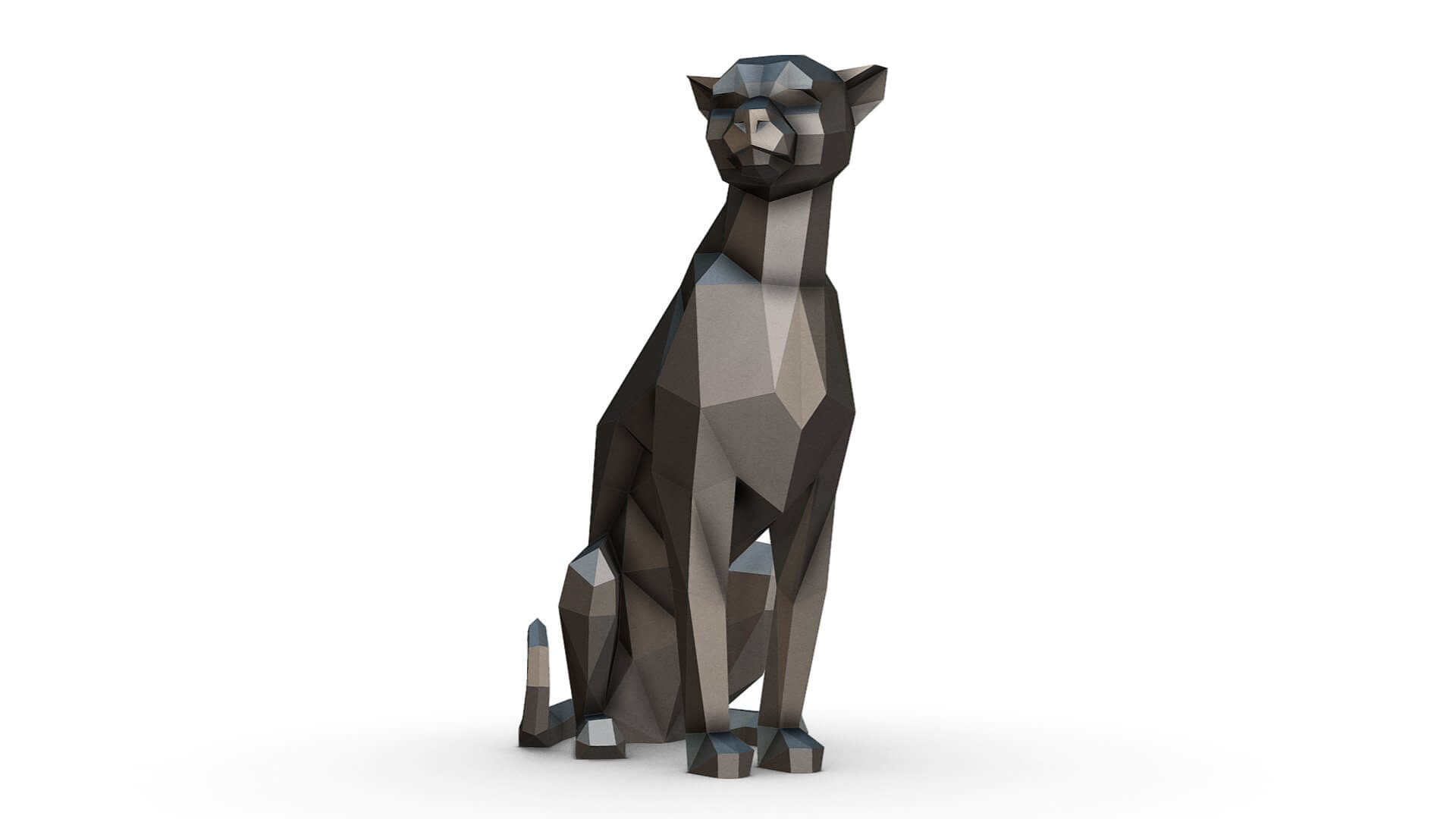Low Poly Cheetah - 3D Model by lowpoly_print