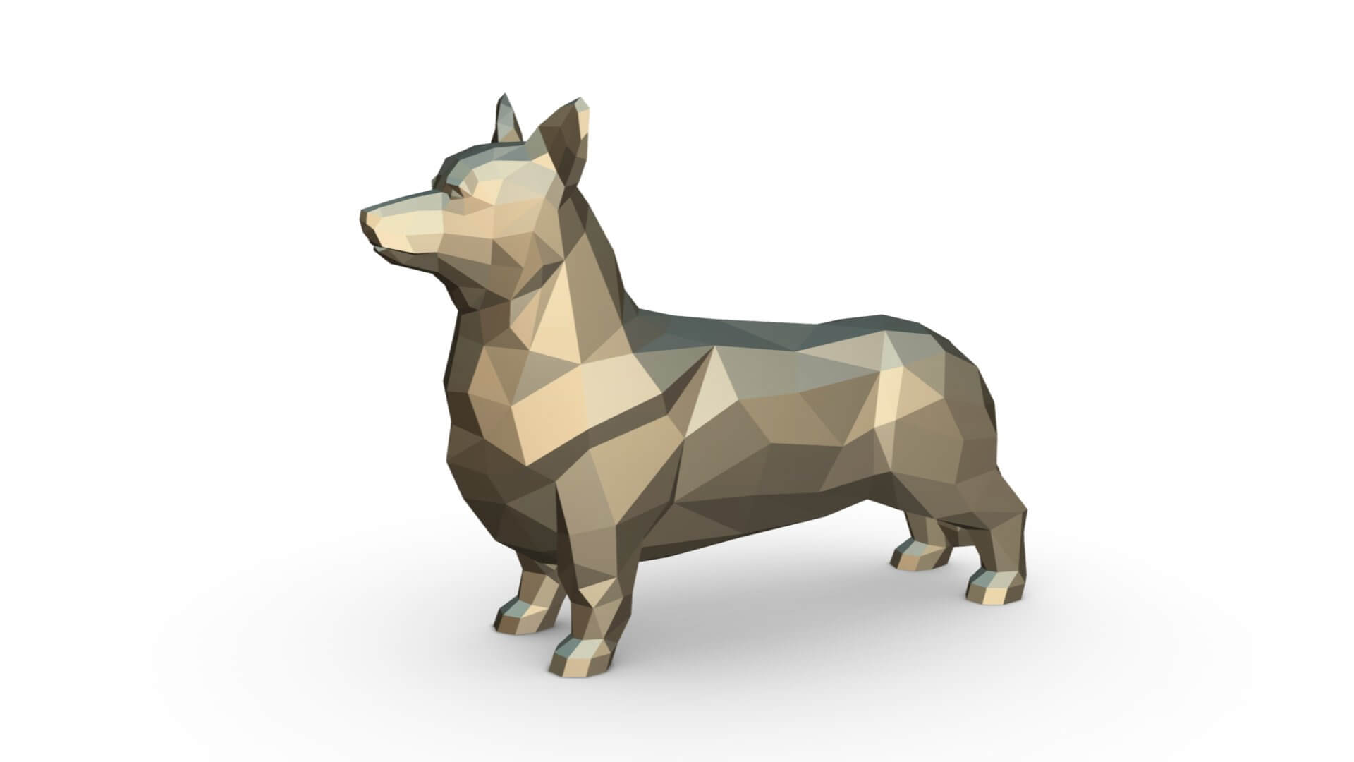 Low Poly Corgi - 3D Model by lowpoly_print