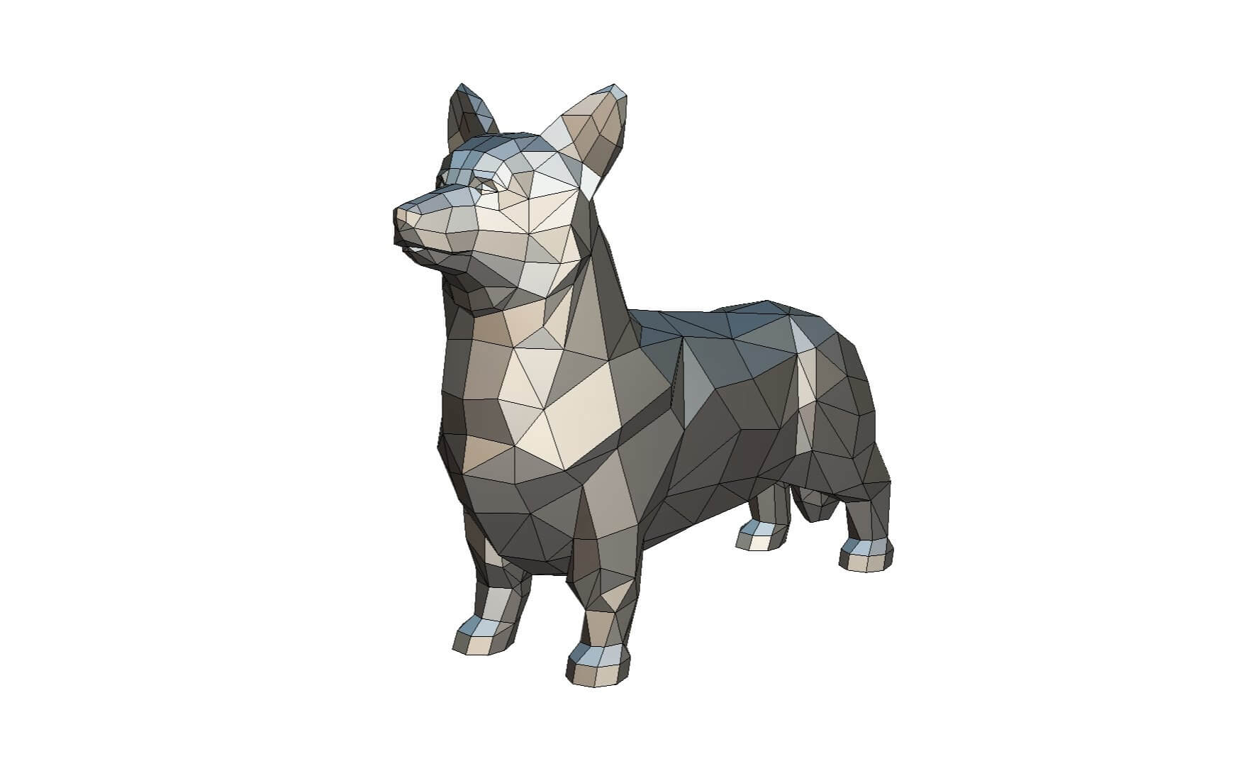 Low Poly Corgi - 3D Model by lowpoly_print