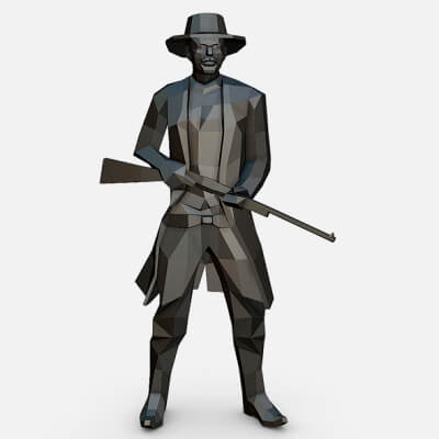 Cowboy Low Poly - 3D Model by lowpoly_print
