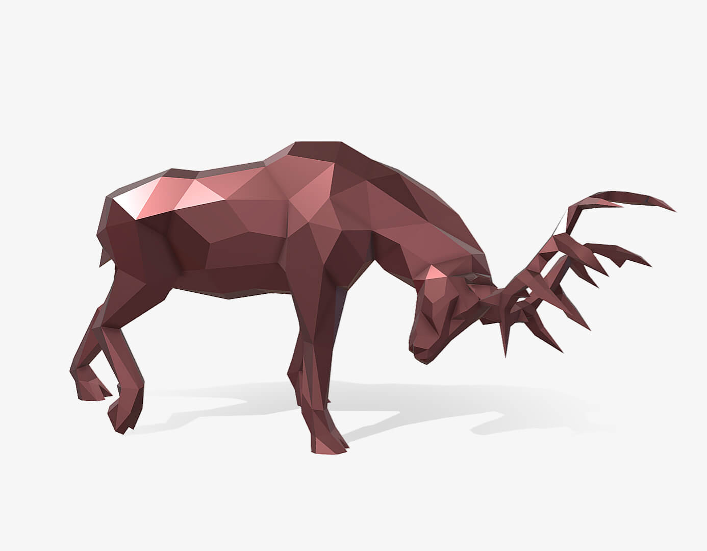 Deer Low Poly - 3D Print Model by lowpoly_print