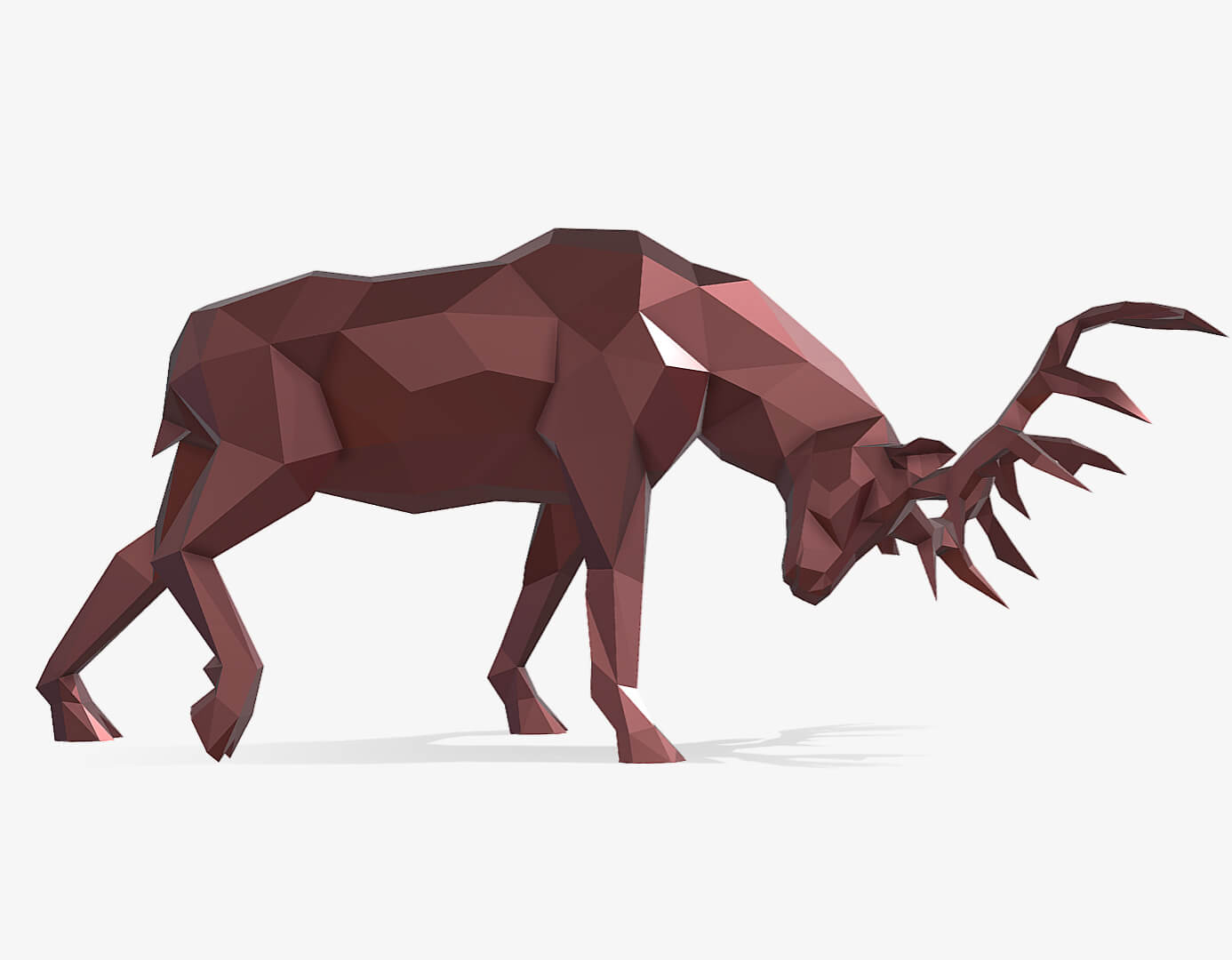 Deer Low Poly - 3D Print Model by lowpoly_print