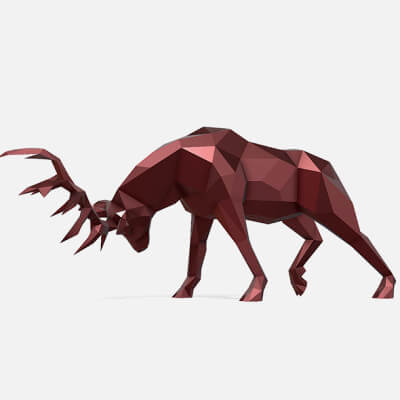 Deer Low Poly - 3D Model by lowpoly_print