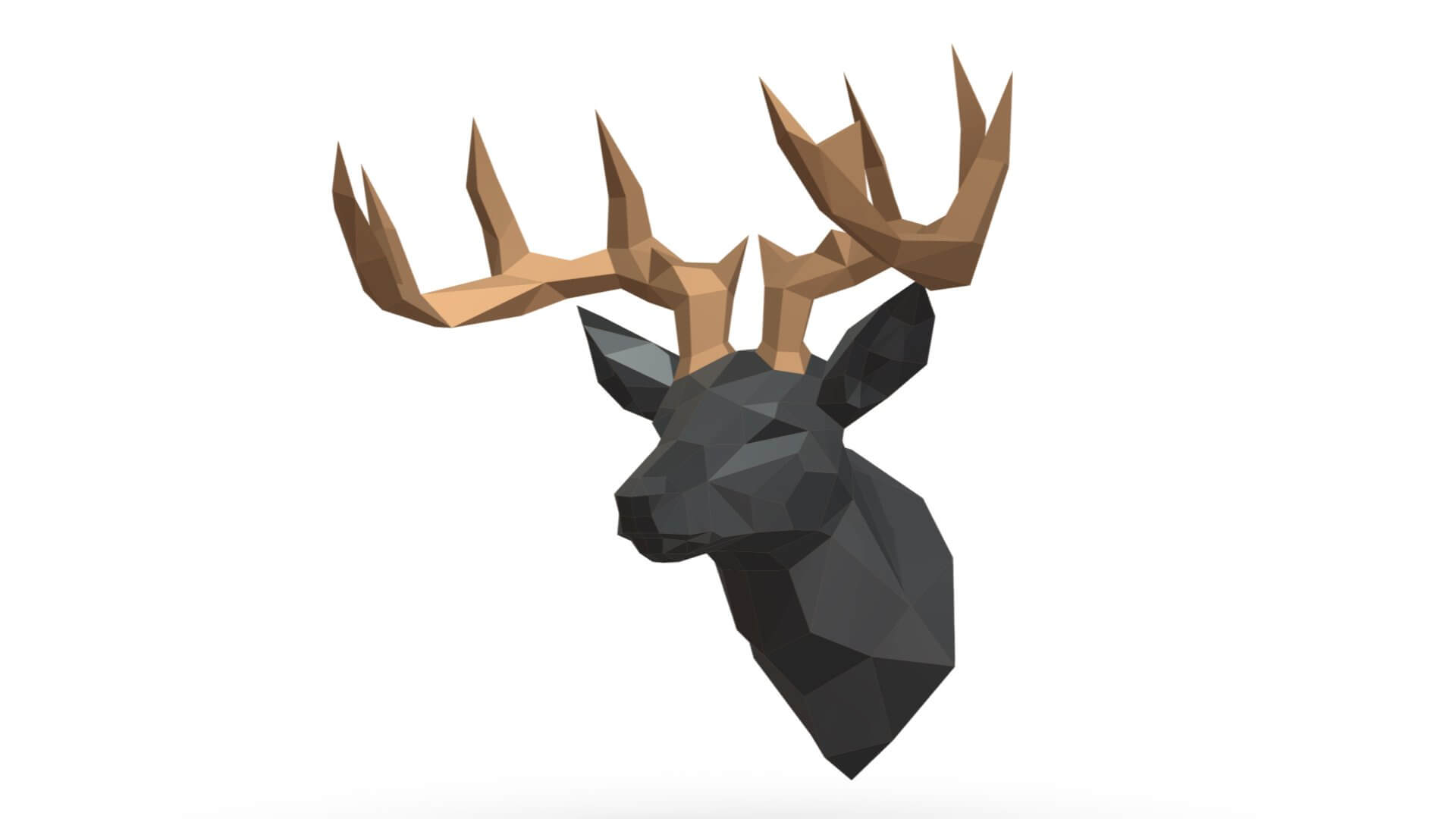 Low Poly Deer Trophy - 3D Model by lowpoly_print