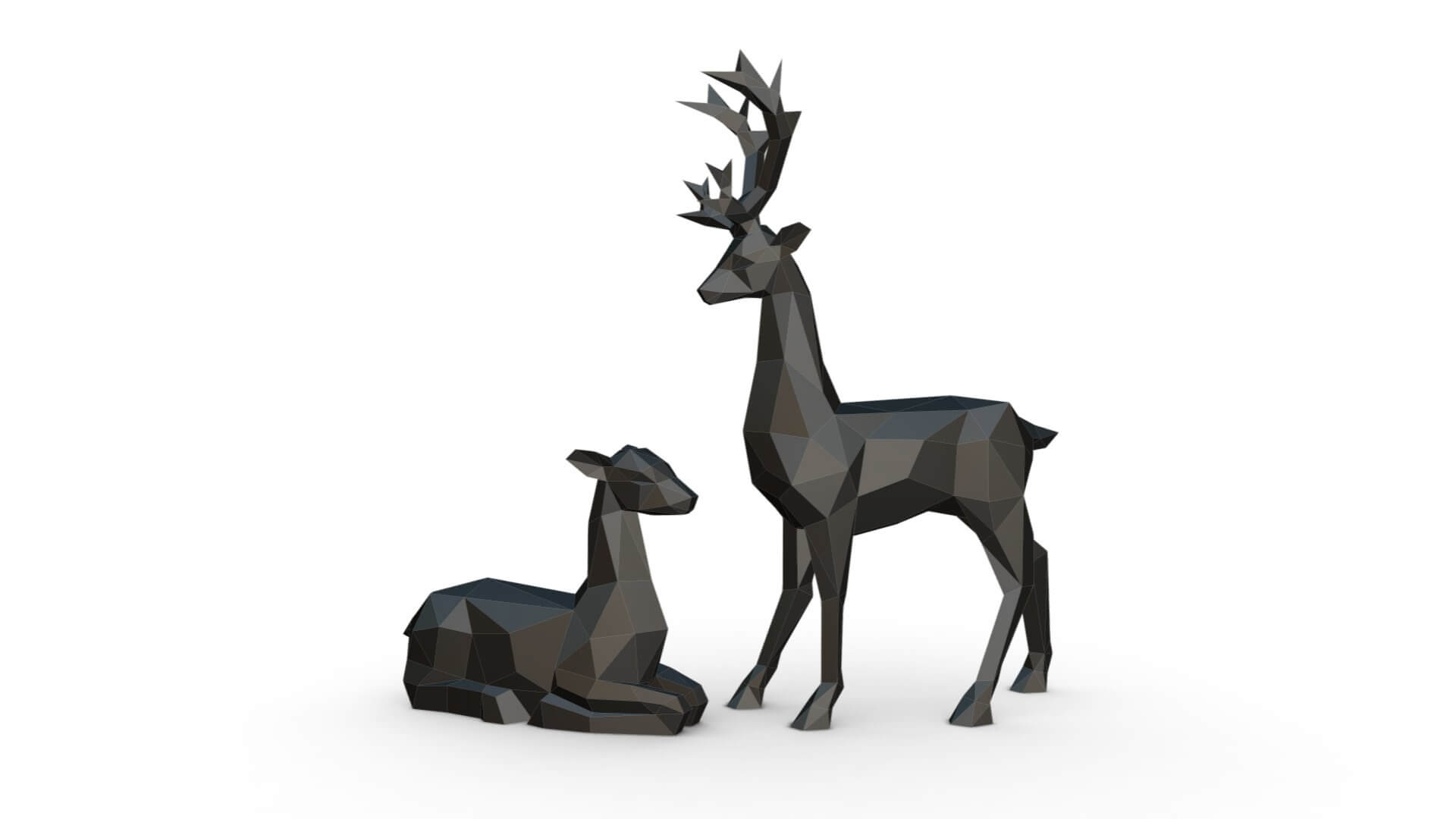 Low Poly Deer - 3D Print Model by lowpoly_print