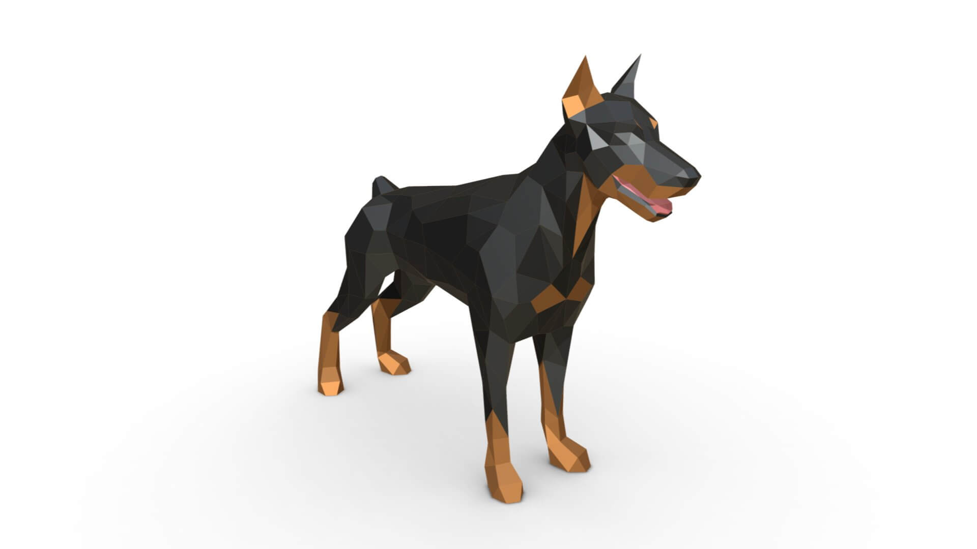 Low Poly Doberman - 3D Model by lowpoly_print