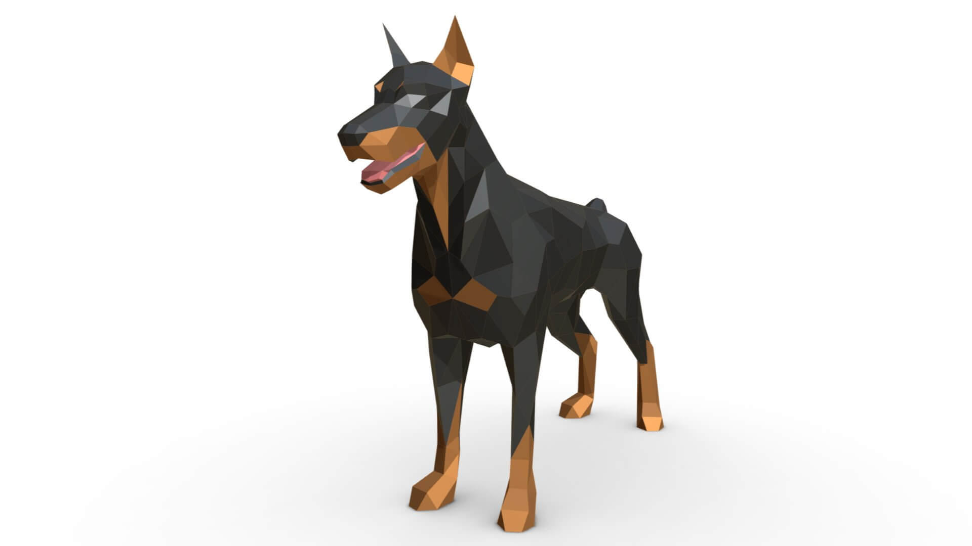 Low Poly Doberman - 3D Model by lowpoly_print