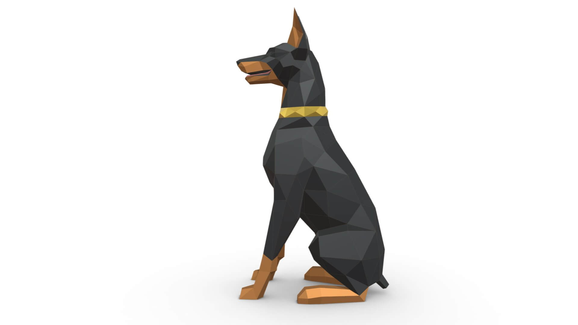 Low Poly Doberman - 3D Model by lowpoly_print