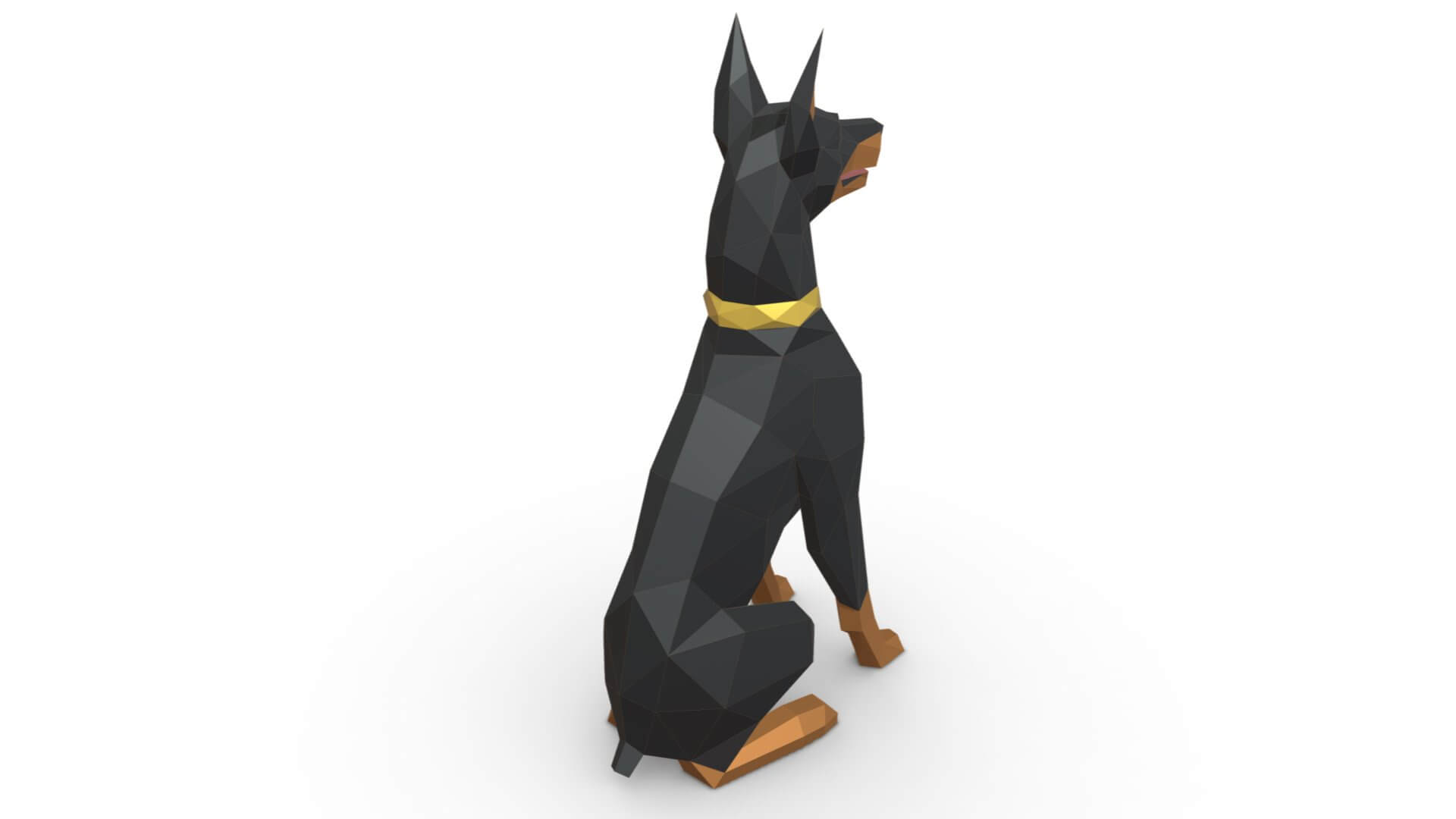 Low Poly Doberman - 3D Model by lowpoly_print