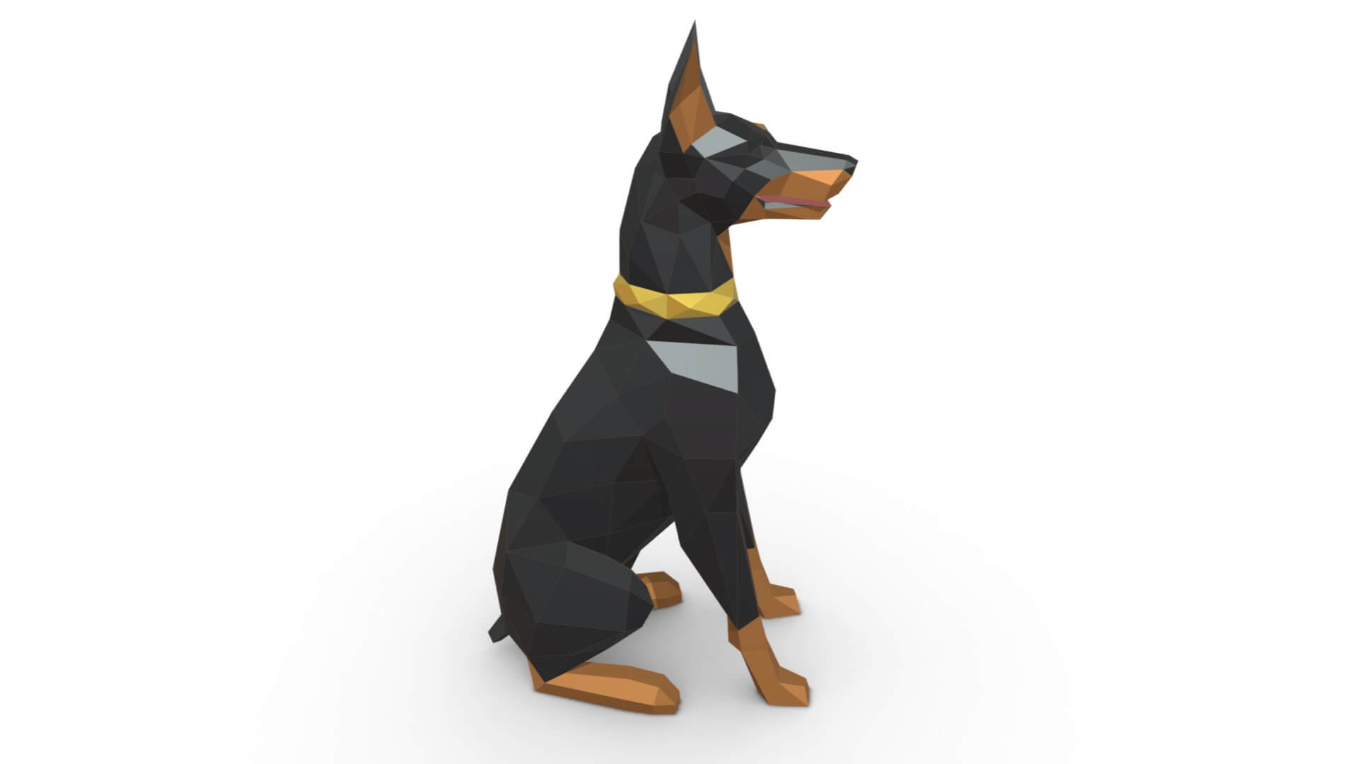 Low Poly Doberman - 3D Model by lowpoly_print