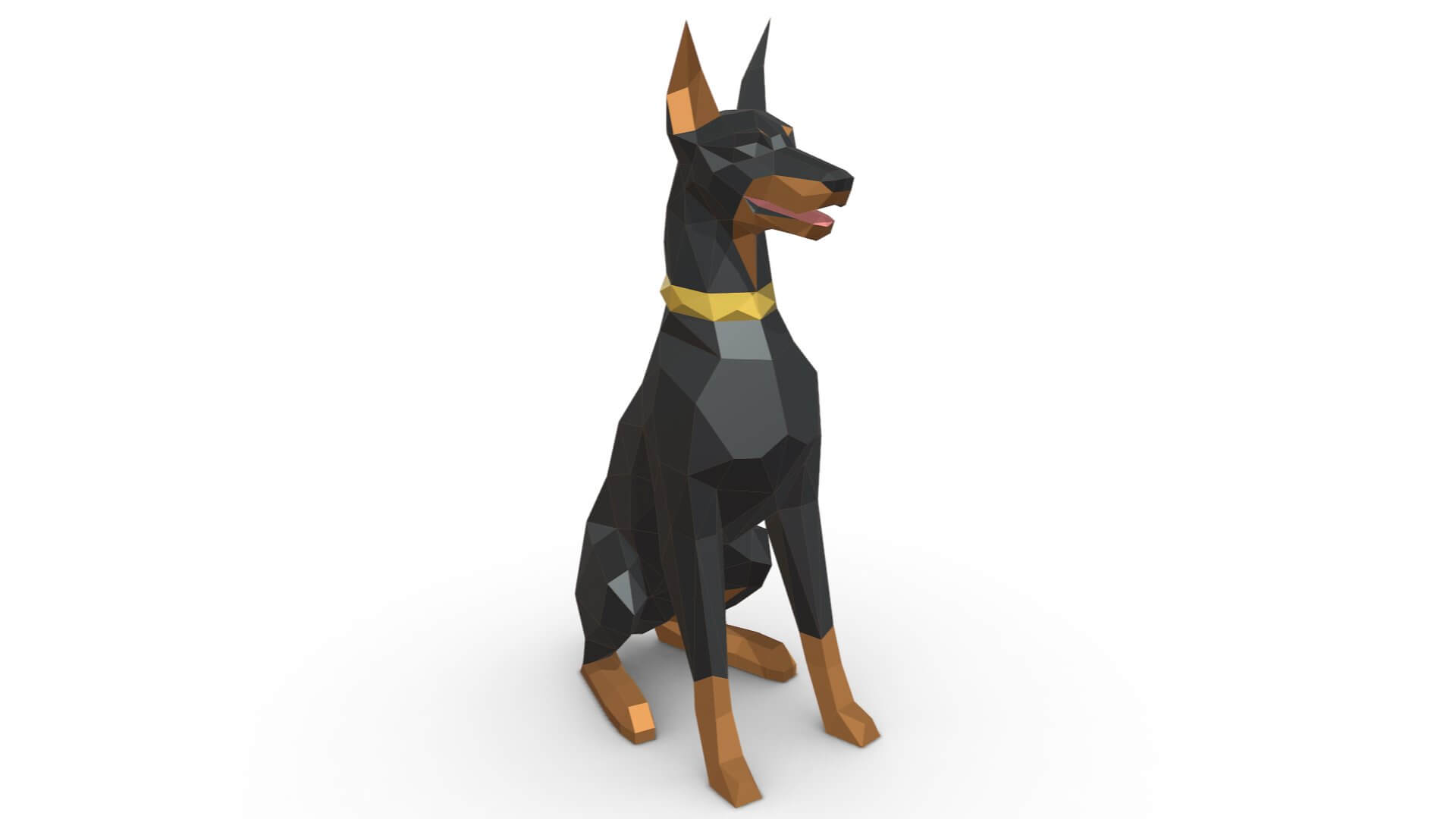 Low Poly Doberman - 3D Model by lowpoly_print