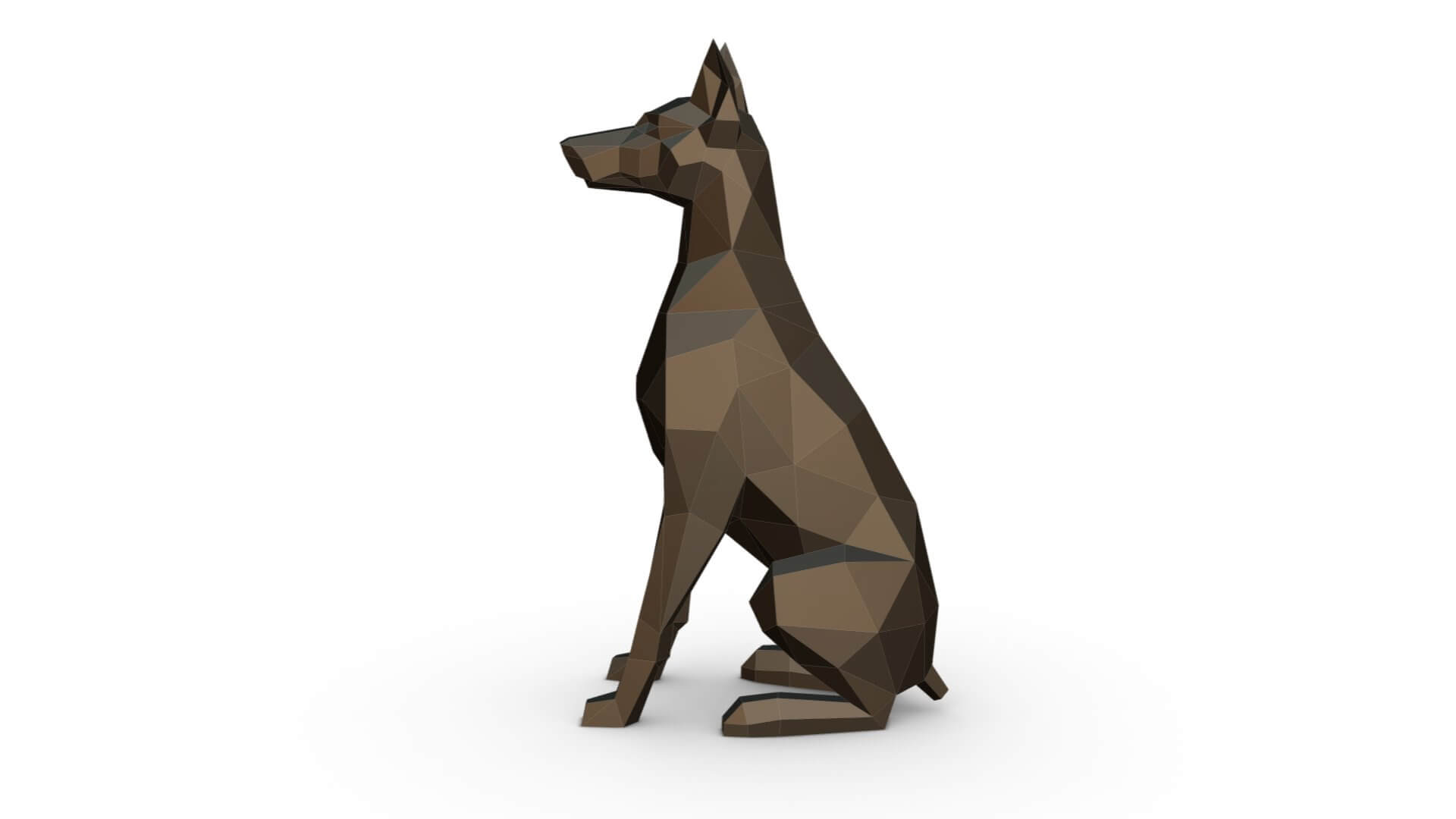 Low Poly Doberman - 3D Model by lowpoly_print