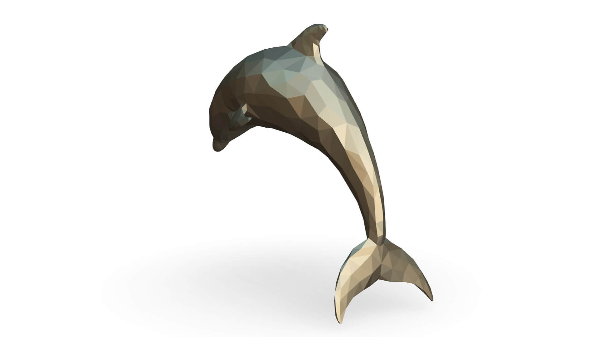 Low Poly Dolphin Figure - 3D Model by lowpoly_print