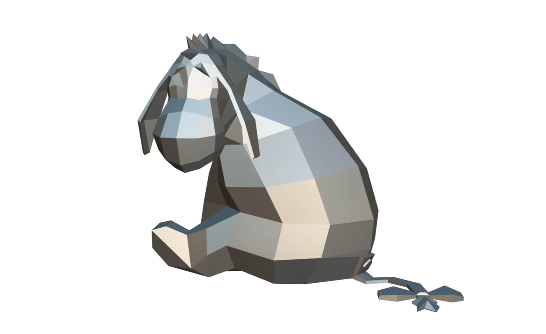 Low Poly Donkey Figure - 3D Model by lowpoly_print