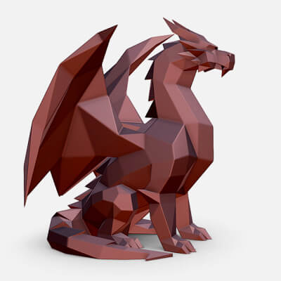 Dragon low poly - 3D Model by lowpoly_print