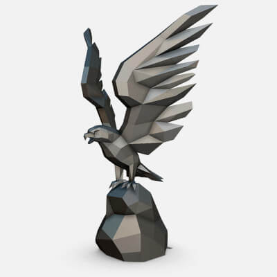 Low Poly Eagle Figure - 3D Model by lowpoly_print