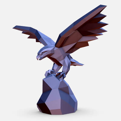 Low Poly Eagle Figure - 3D Model by lowpoly_print