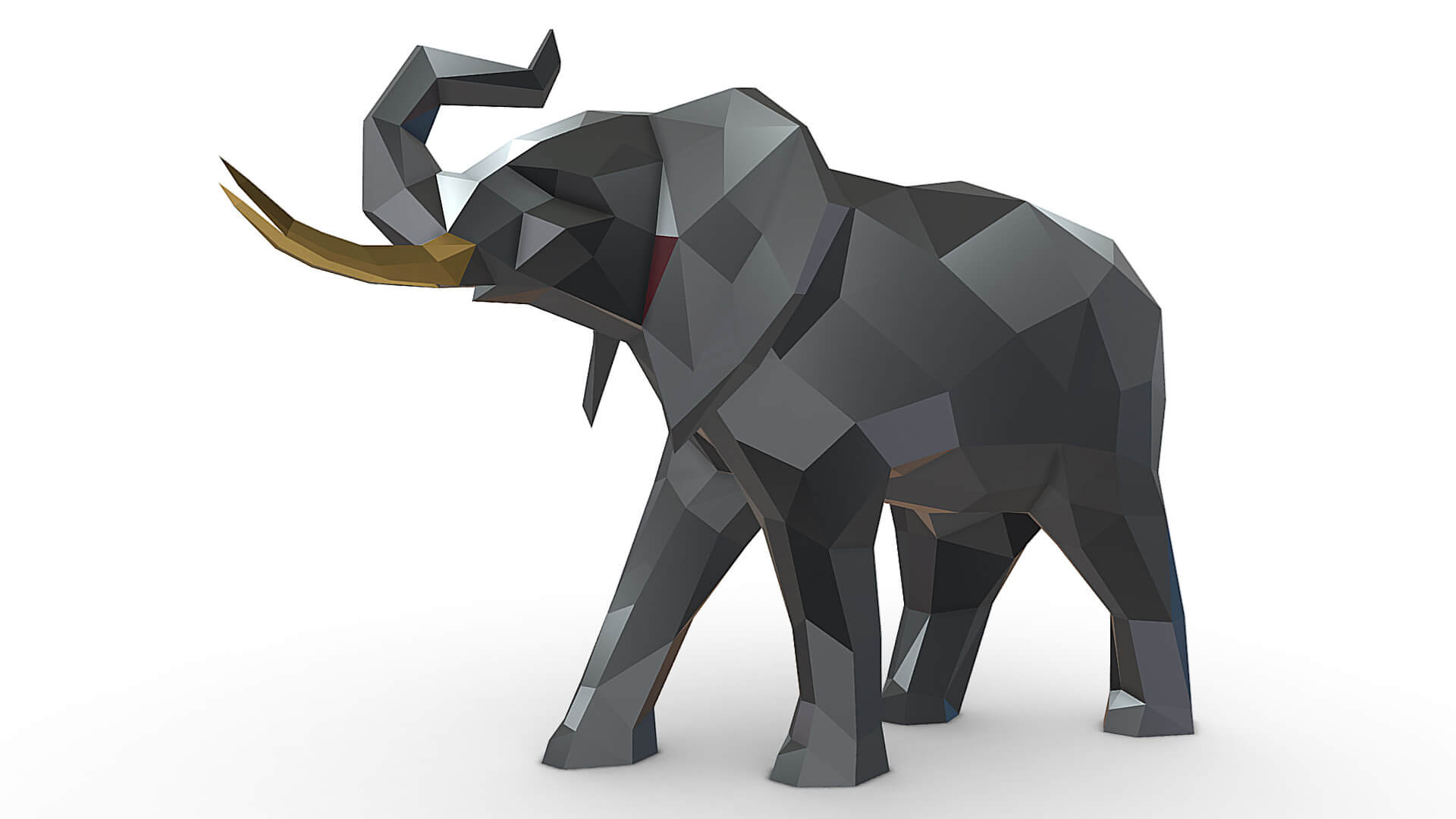 Low Poly Elephant Figure - 3D Model by lowpoly_print