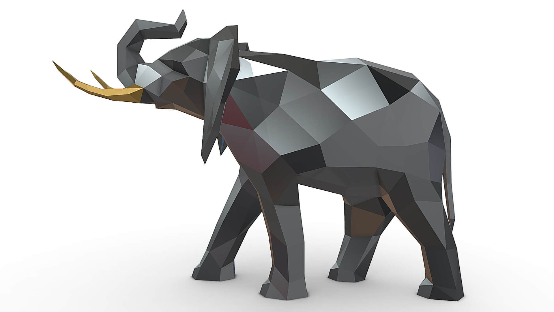 Low Poly Elephant Figure - 3D Model by lowpoly_print