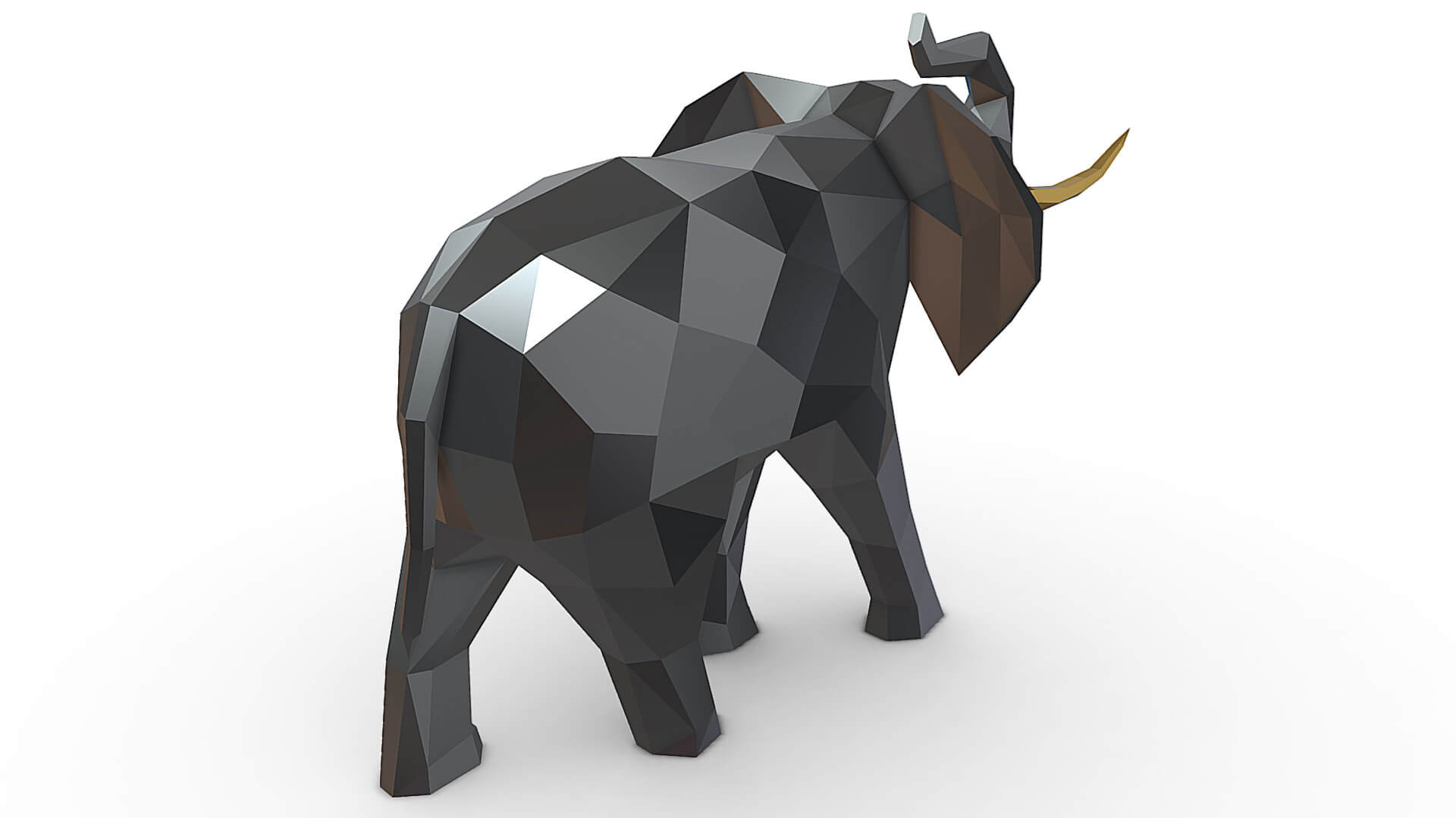 Low Poly Elephant Figure - 3D Model by lowpoly_print