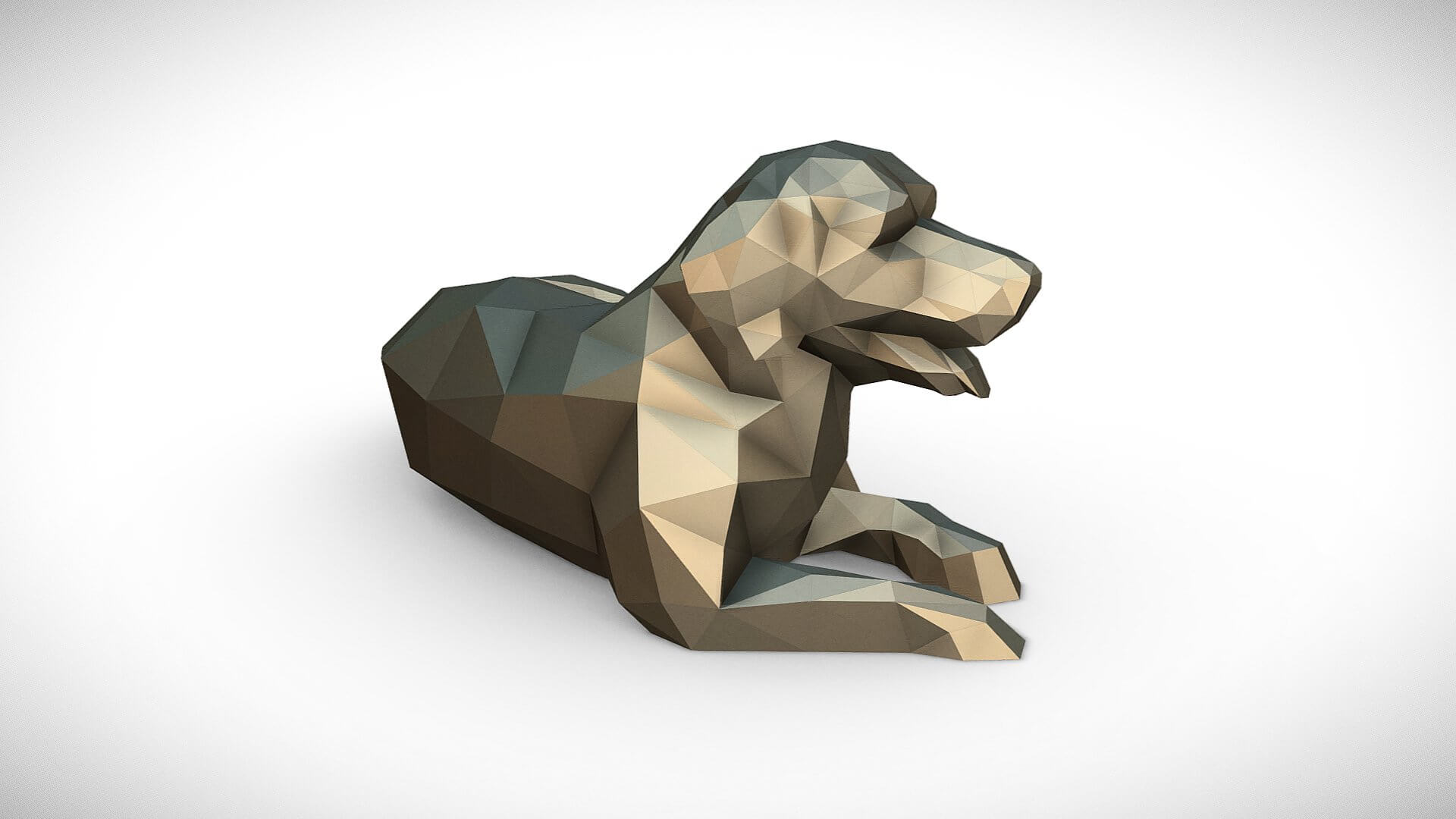 Low Poly Golden Retriever Figure - 3D Model by lowpoly_print