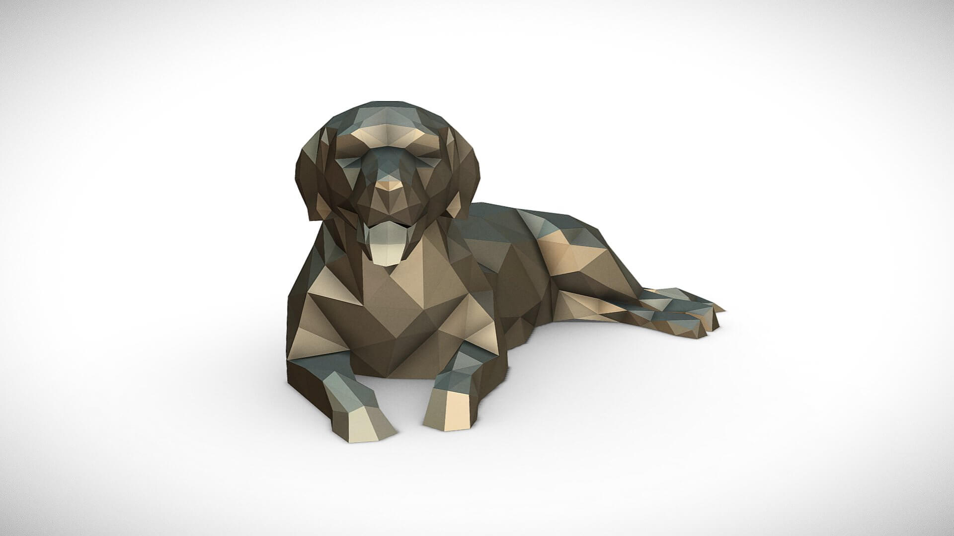 Low Poly Golden Retriever Figure - 3D Model by lowpoly_print