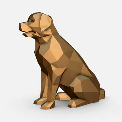Golden Retriever - 3D Model by lowpoly_print