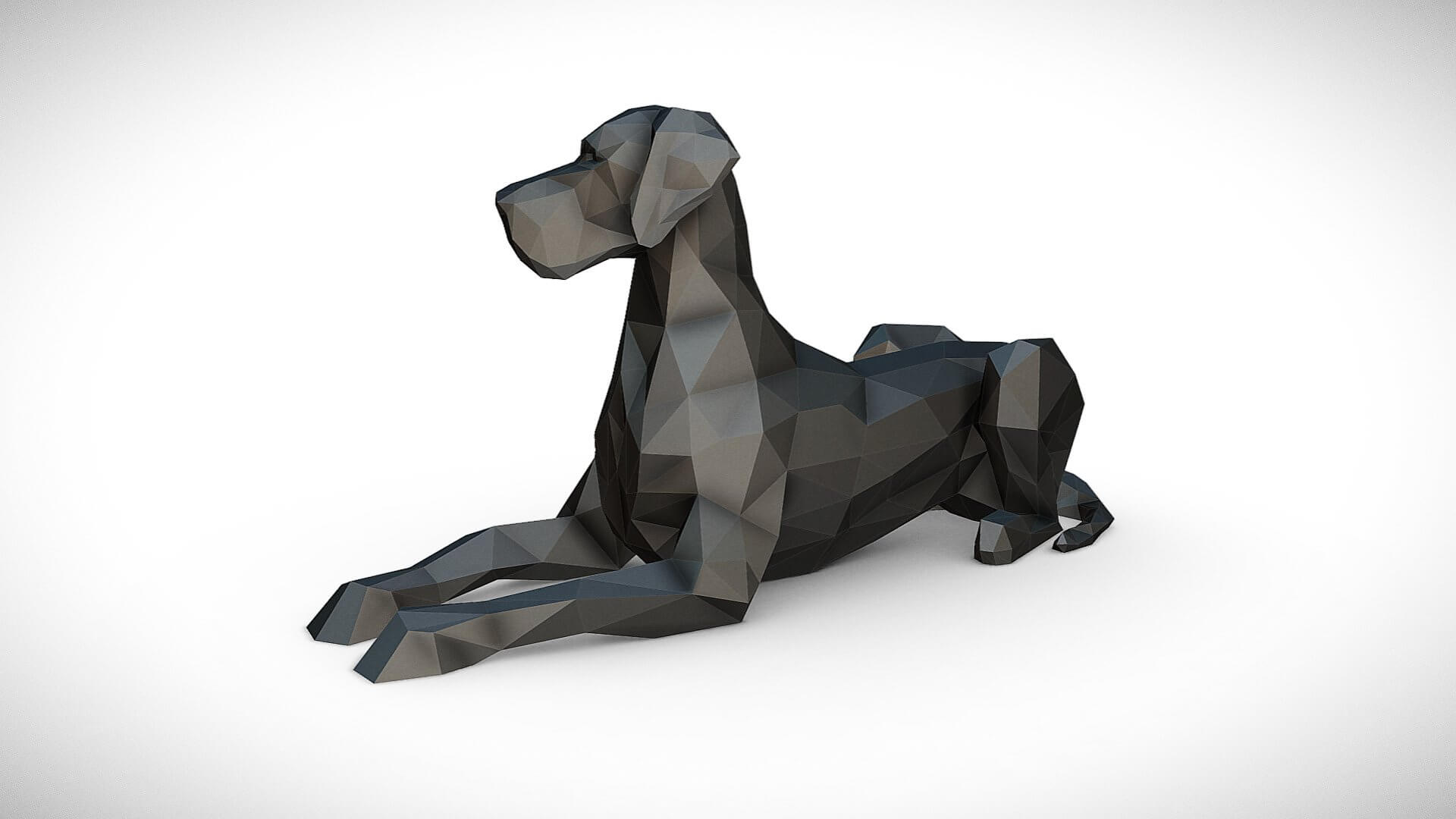 Low Poly Great Dane Figure - 3D Model by lowpoly_print