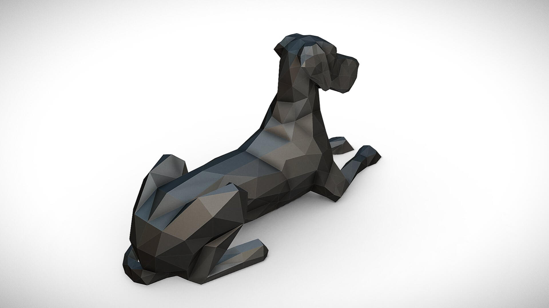 Low Poly Great Dane Figure - 3D Model by lowpoly_print