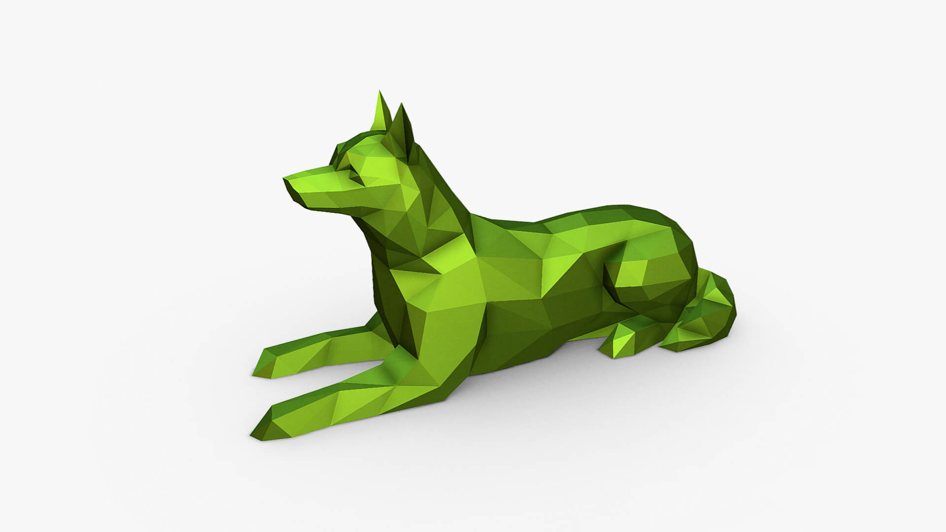 Low Poly Husky Dog - 3D Model by lowpoly_print