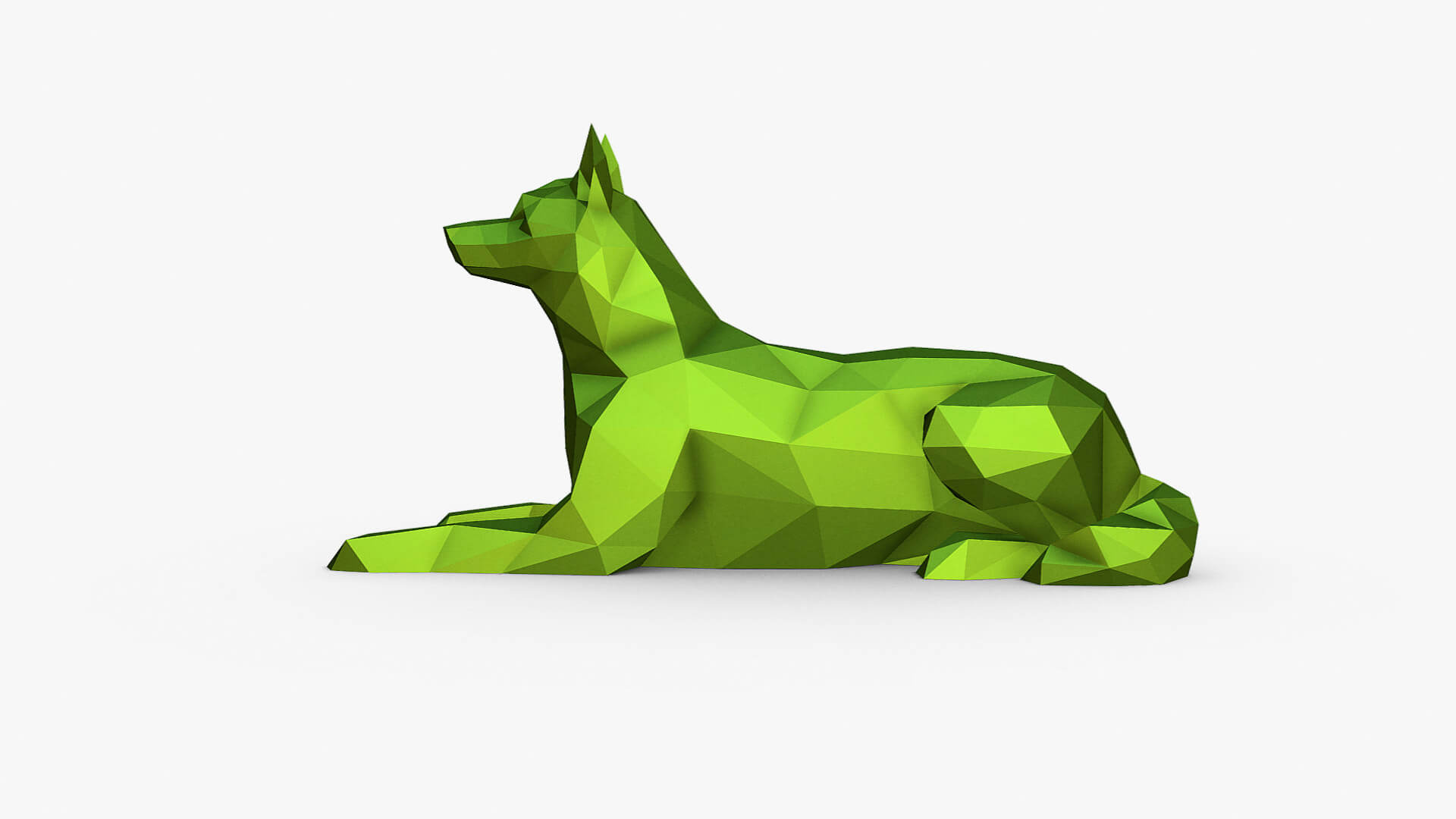 Low Poly Husky Dog - 3D Model by lowpoly_print