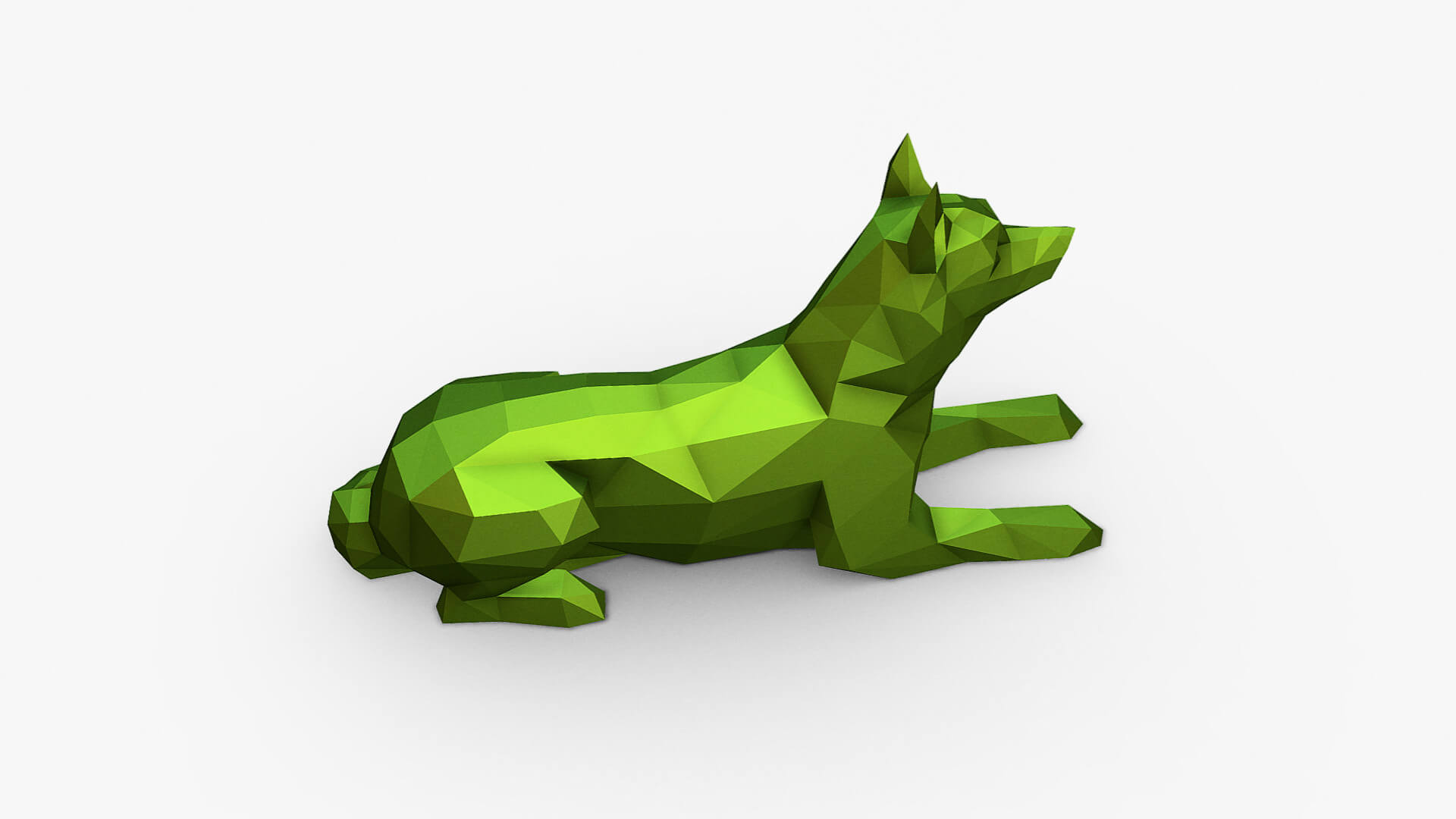 Low Poly Husky Dog - 3D Print Model by lowpoly_print