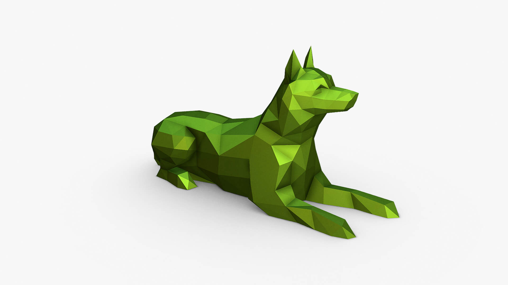 Low Poly Husky Dog - 3D Model by lowpoly_print