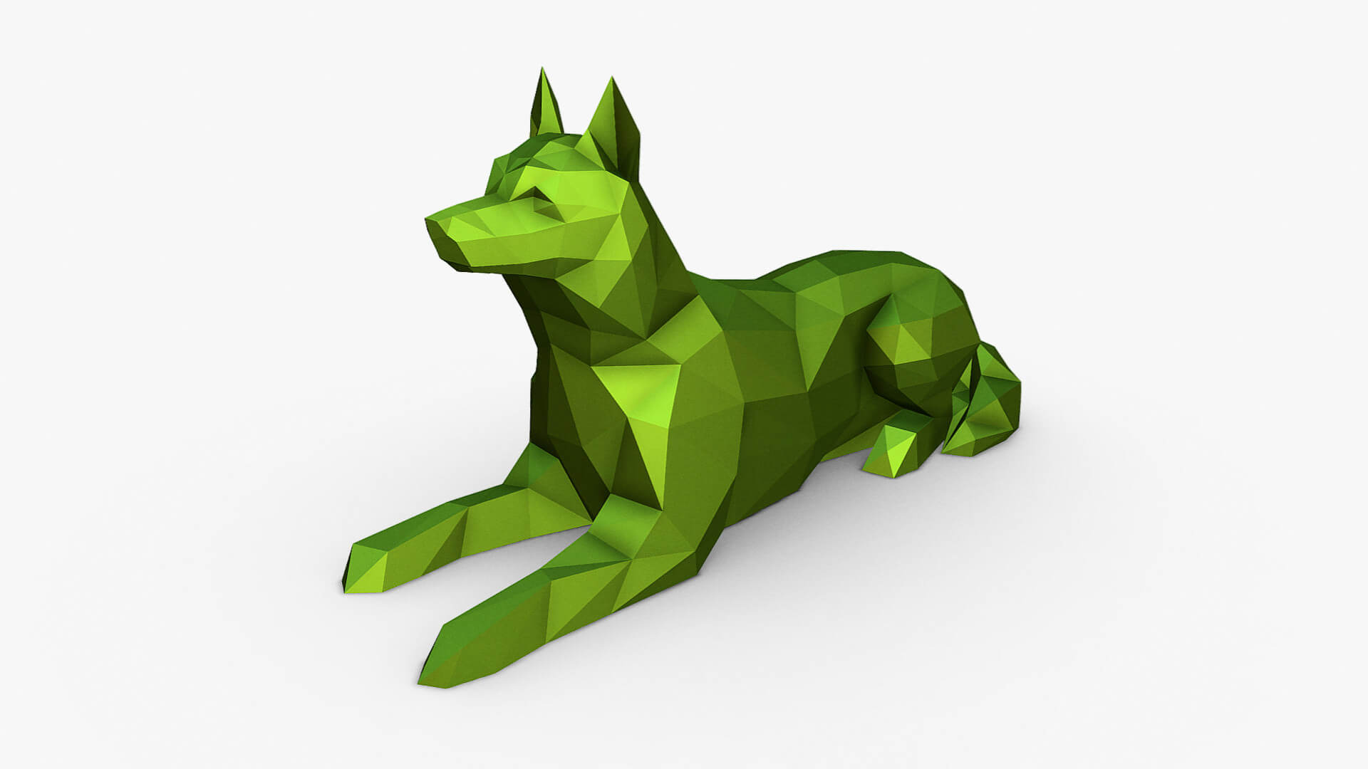 Low Poly Husky Dog - 3D Model by lowpoly_print