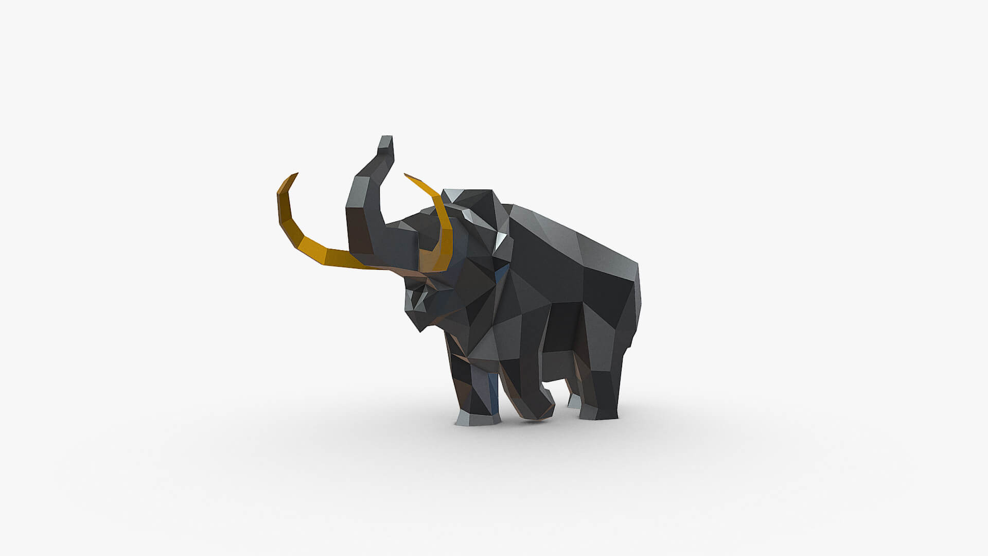 Mammoth Low Poly - 3D Print Model by lowpoly_print