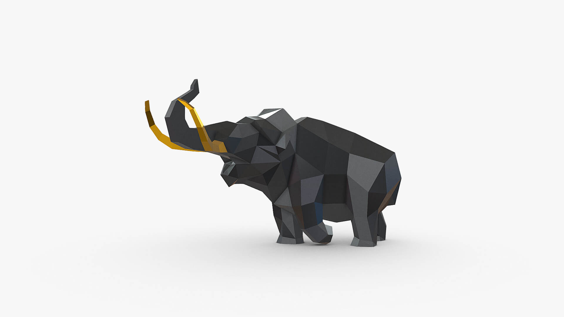 Mammoth Low Poly - 3D Print Model by lowpoly_print