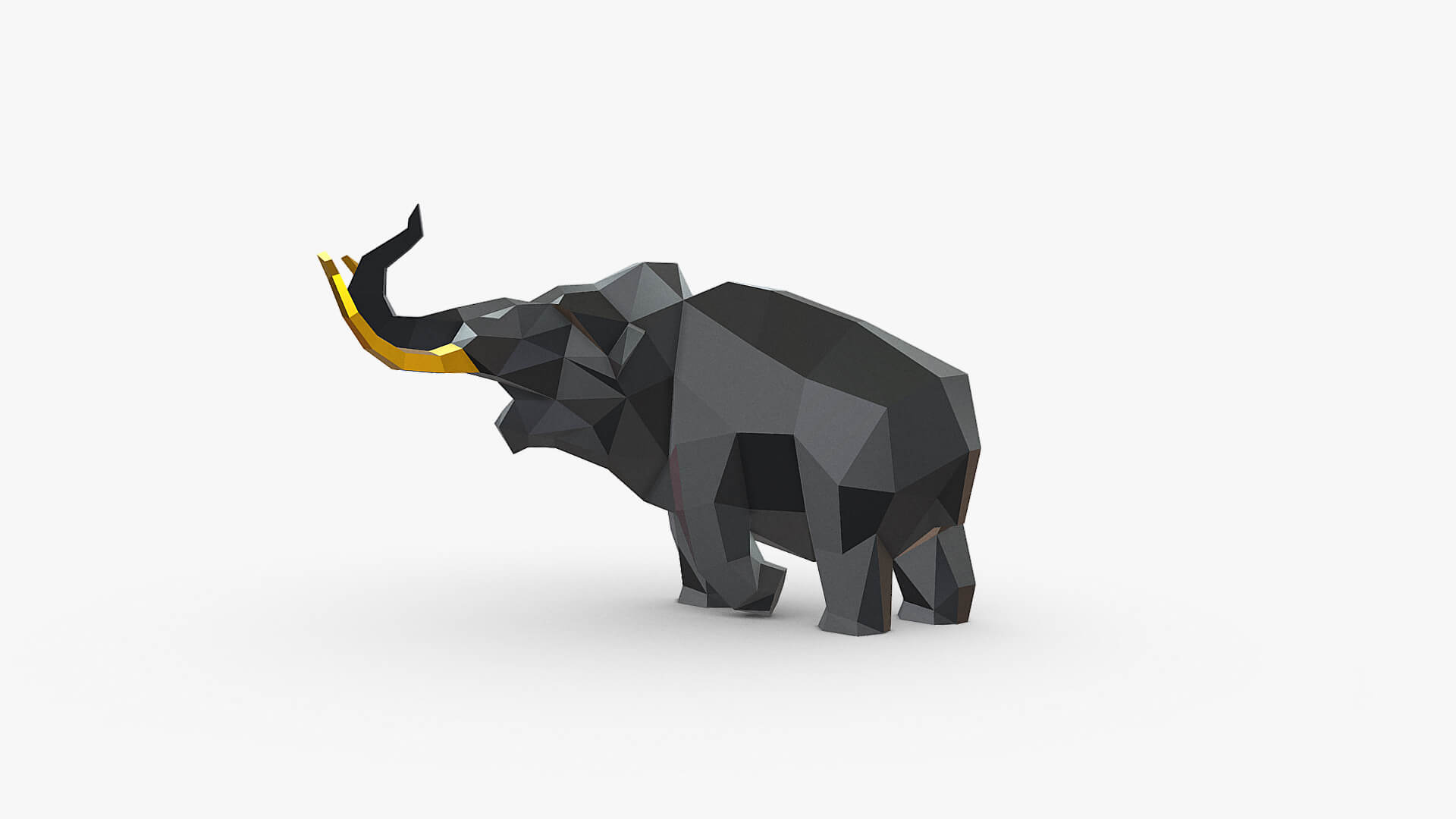 Mammoth Low Poly - 3D Print Model by lowpoly_print