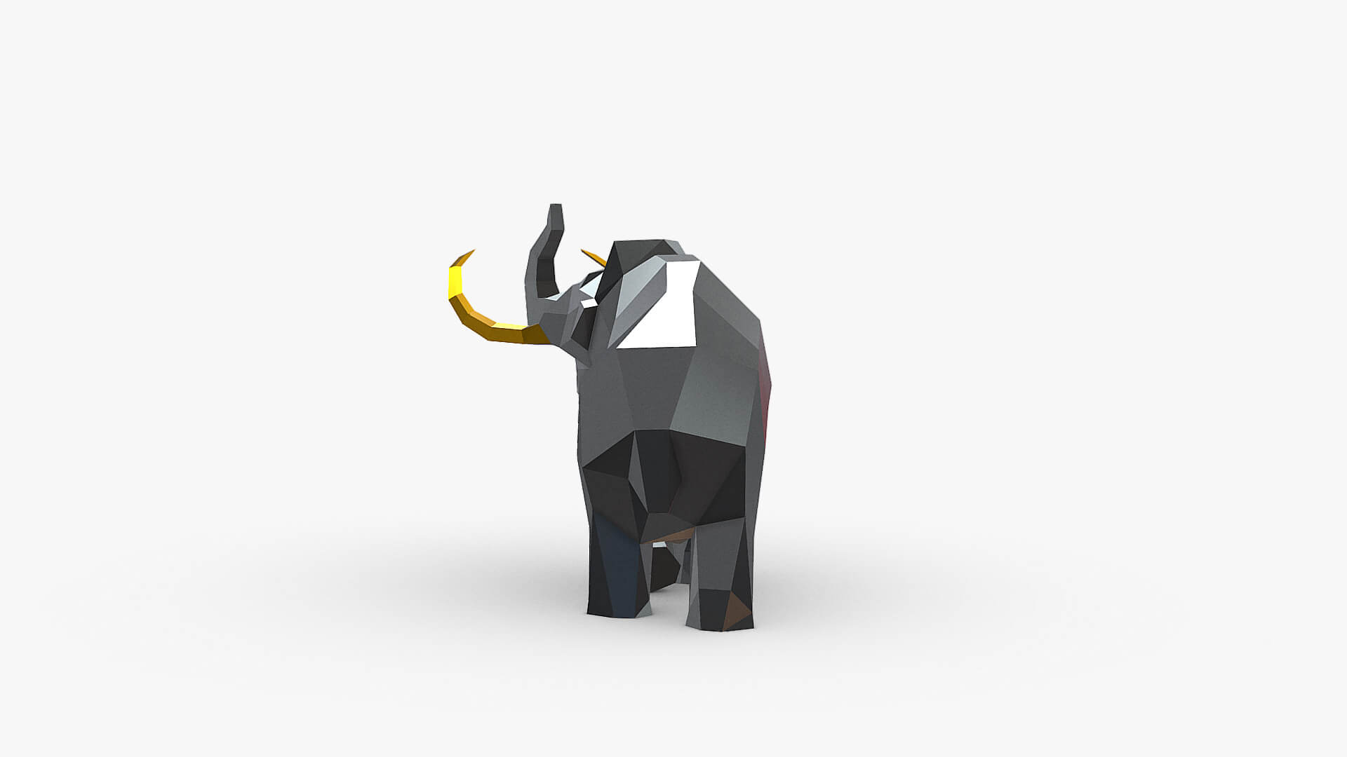 Mammoth Low Poly - 3D Print Model by lowpoly_print