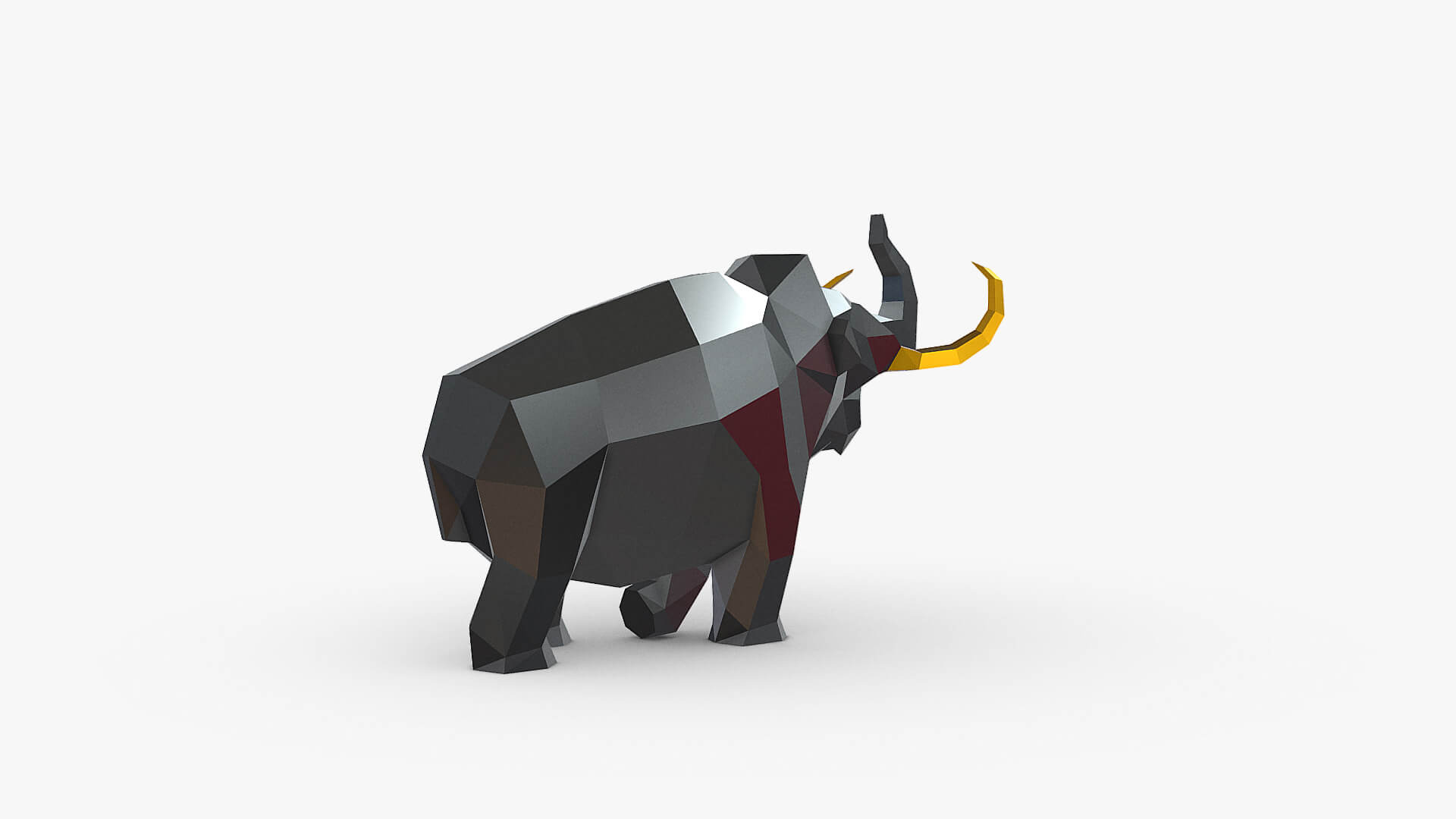 Mammoth Low Poly - 3D Print Model by lowpoly_print