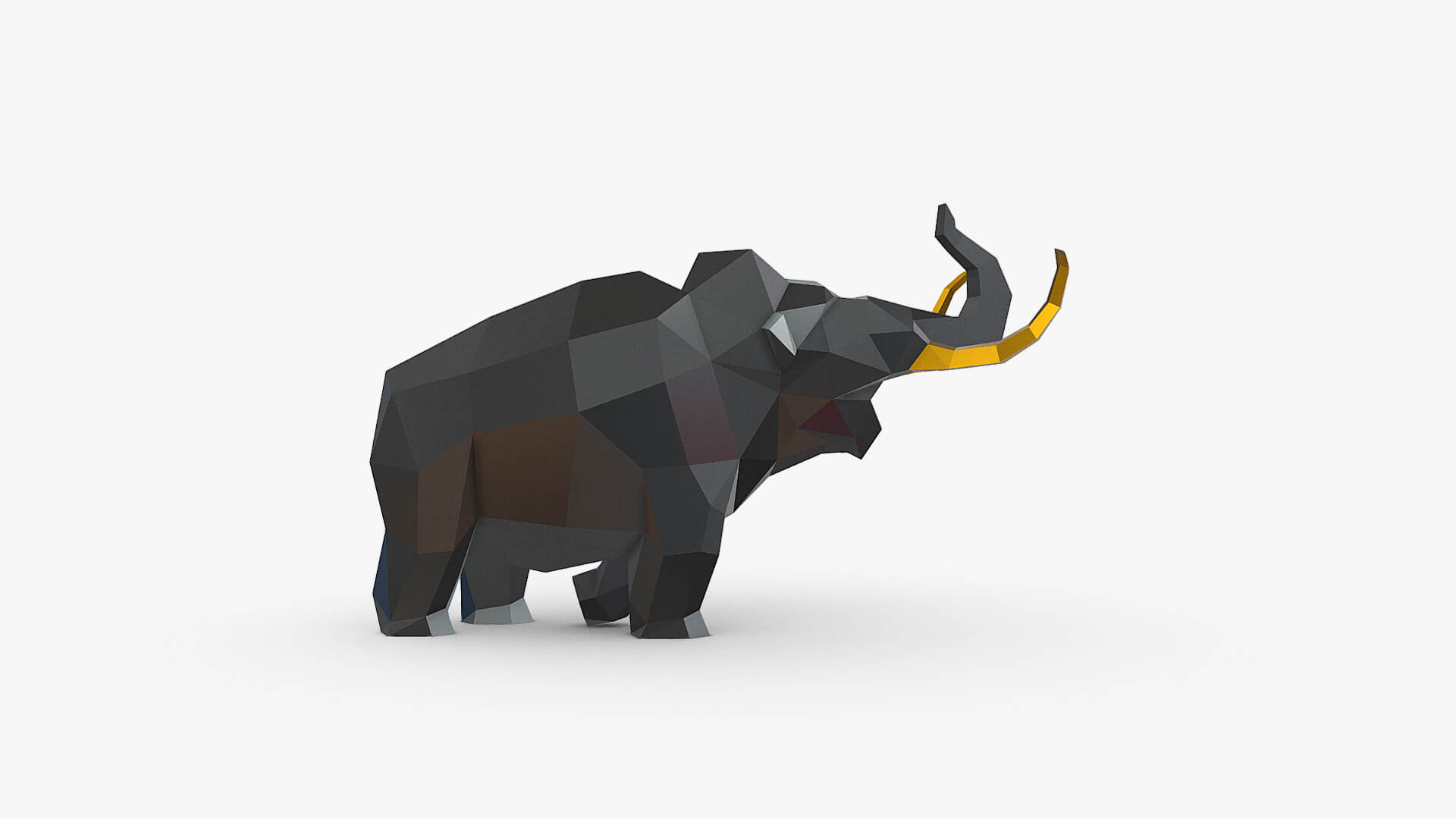 Mammoth Low Poly - 3D Print Model by lowpoly_print