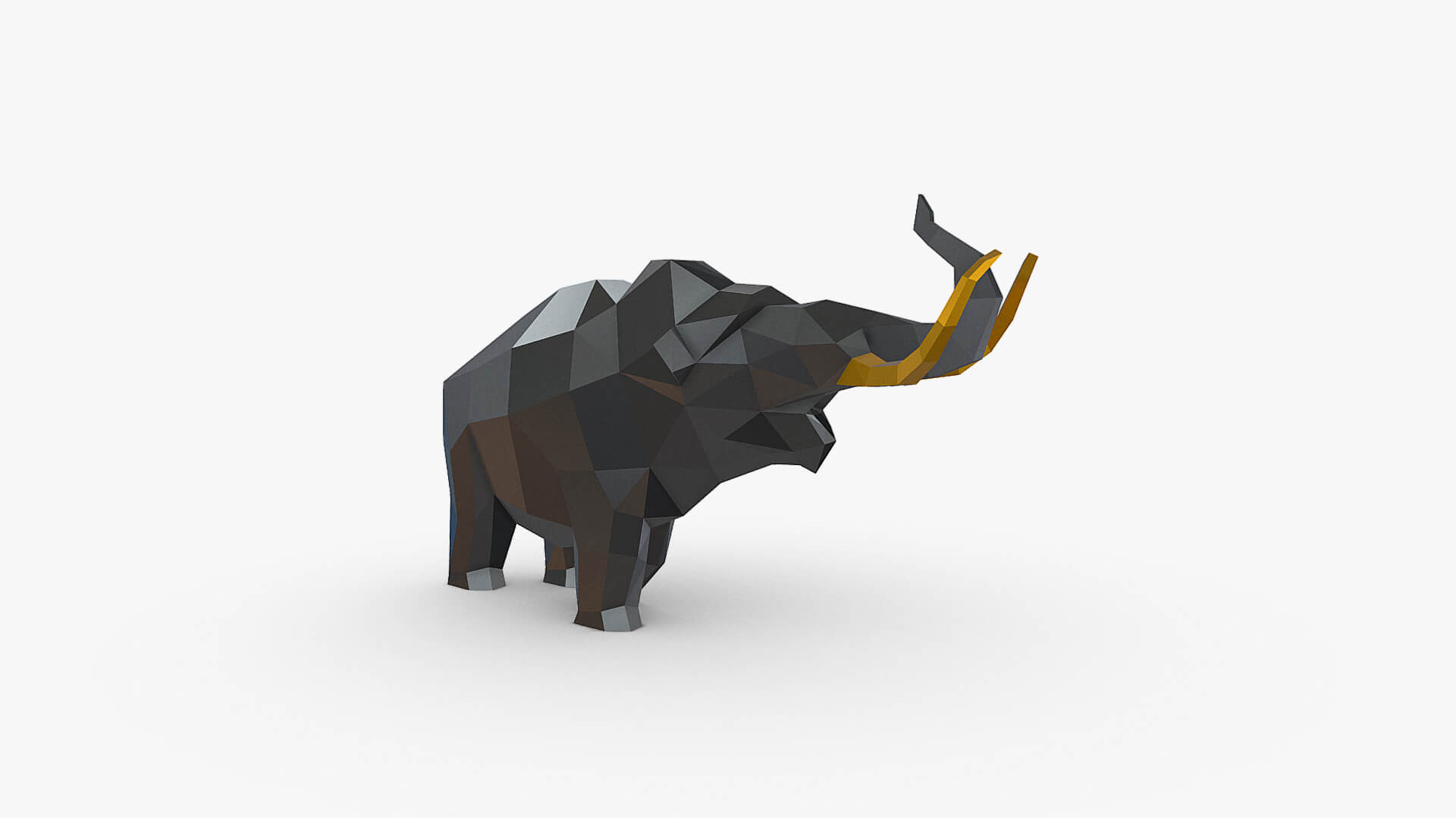 Mammoth Low Poly - 3D Print Model by lowpoly_print