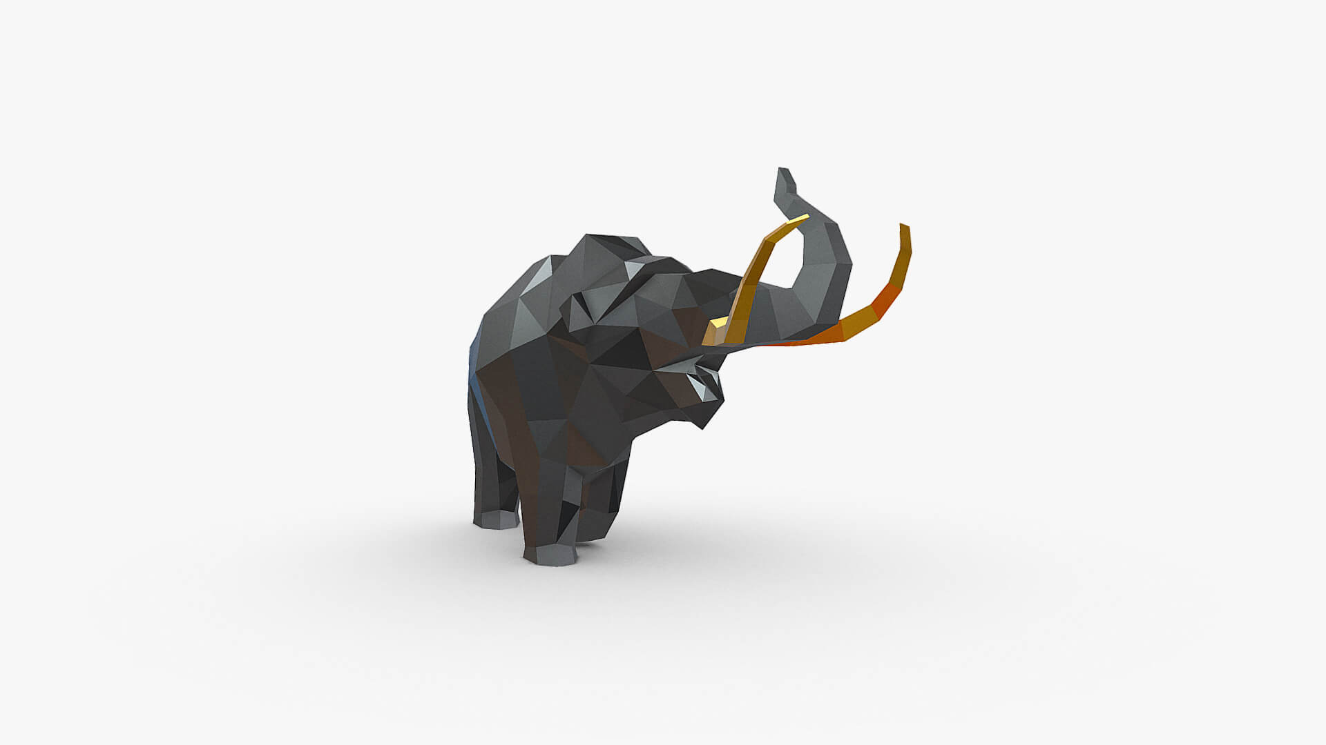 Mammoth Low Poly - 3D Print Model by lowpoly_print