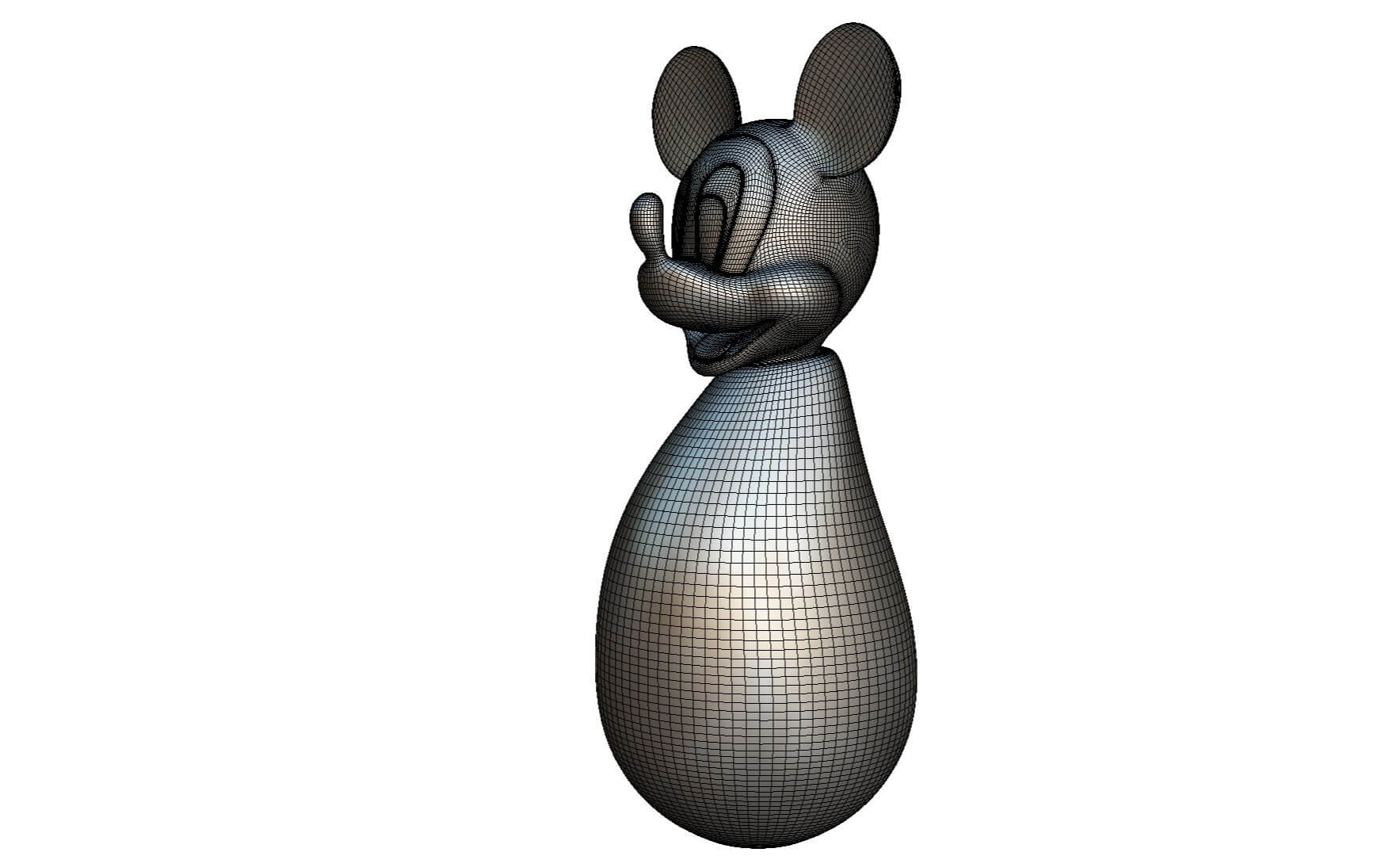 Low Poly Mickey Mouse - 3D Print Model by lowpoly_print