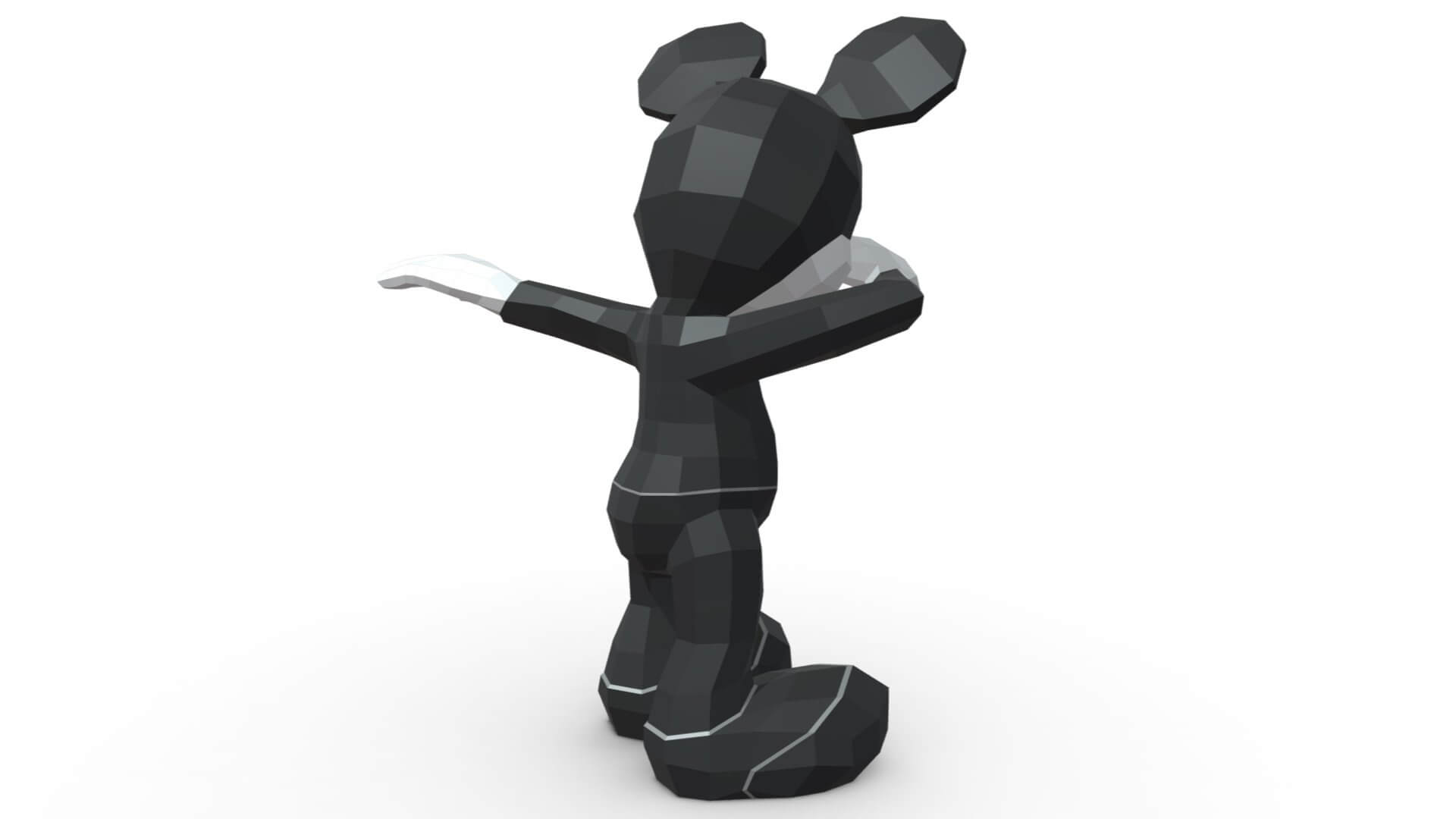 Low Poly Mickey Mouse - 3D Print Model by lowpoly_print