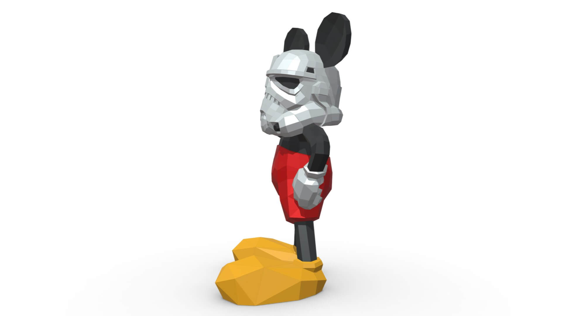 Low Poly Mickey Mouse Figure - 3D Model by lowpoly_print