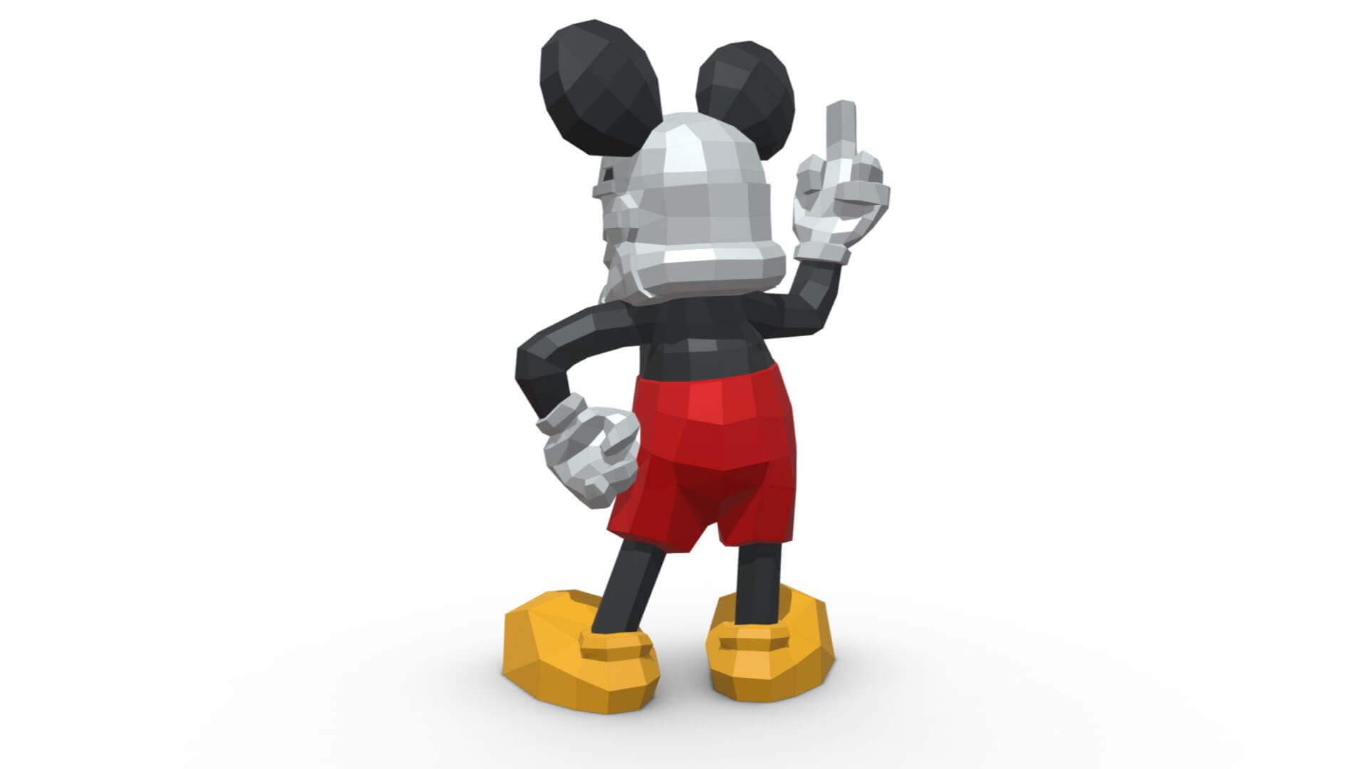 Low Poly Mickey Mouse Figure - 3D Model by lowpoly_print
