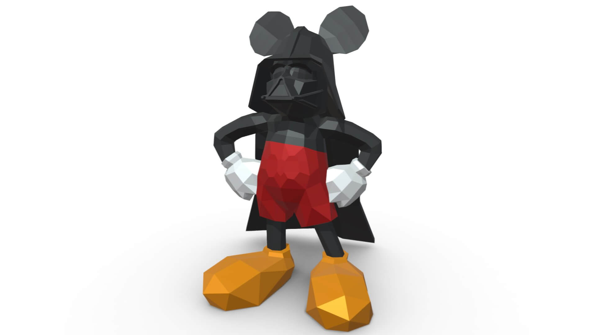 Low Poly Mickey Mouse Figure - 3D Model by lowpoly_print